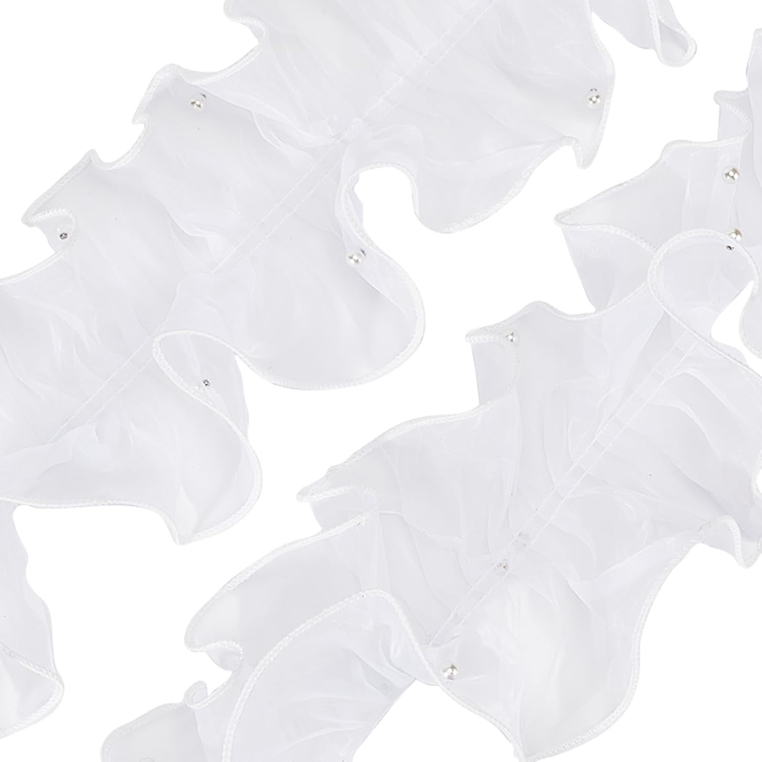 5 Yards White Pleated Organza Gathered Beading Trimmings Ruffle Trim ...