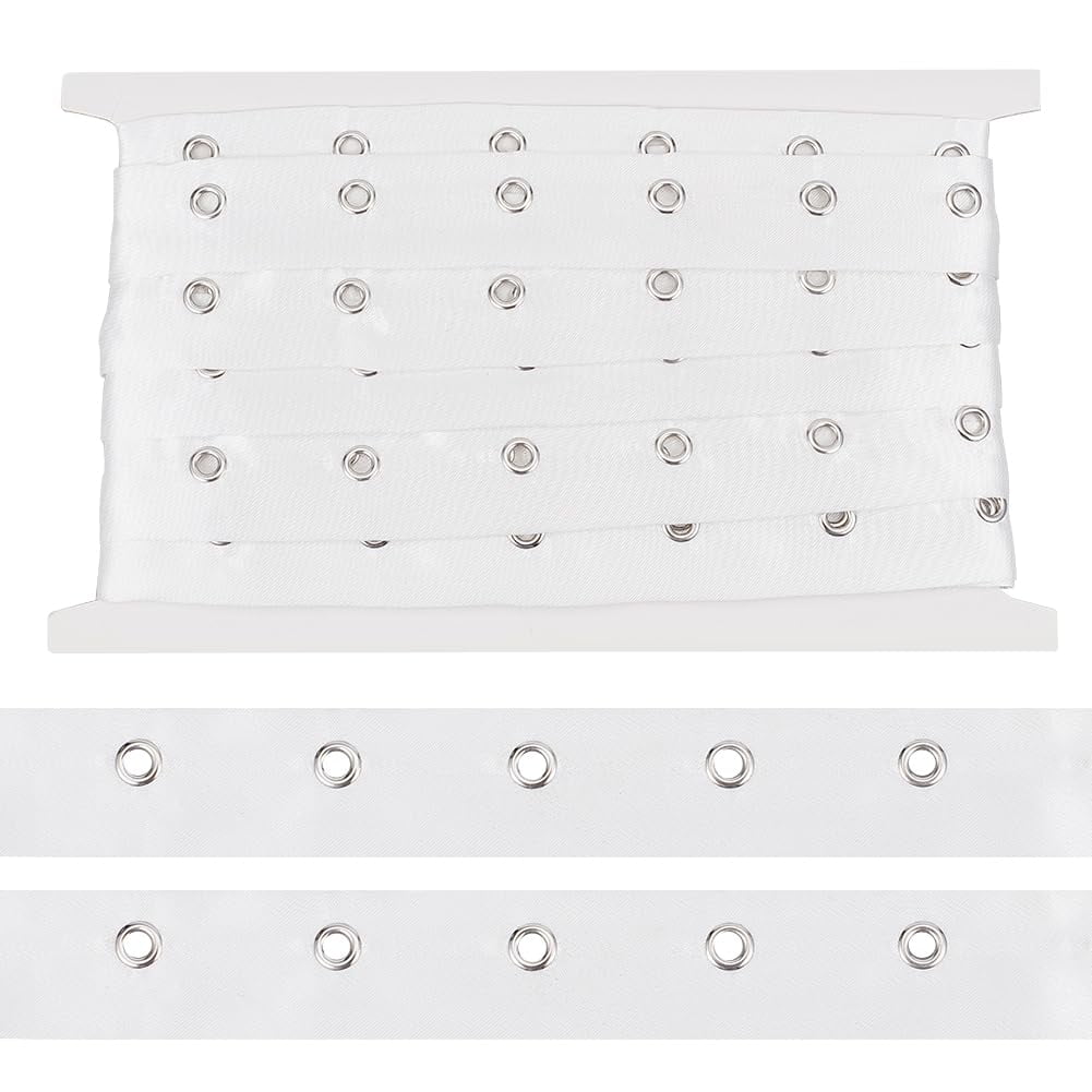 5 Yards White Polyester Eyelet Tape 1 Inch Wide Grommet Twill Tape Trim ...