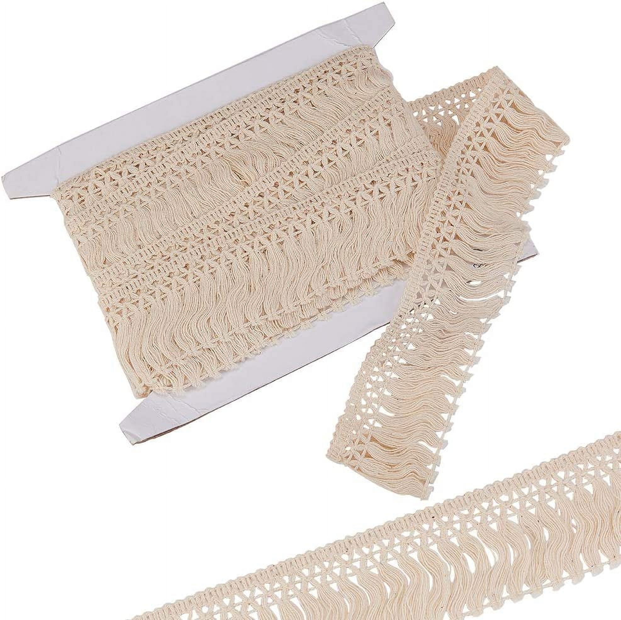 5 Yards X 2" Wide Cotton Tassel Fringe White Lace Trim Ribbons Sewing ...