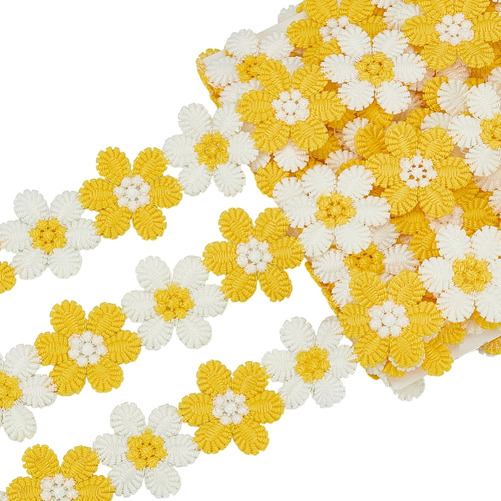 5 Yards Yellow Daisy Flower Lace Flower Embroidered Decorating Lace ...