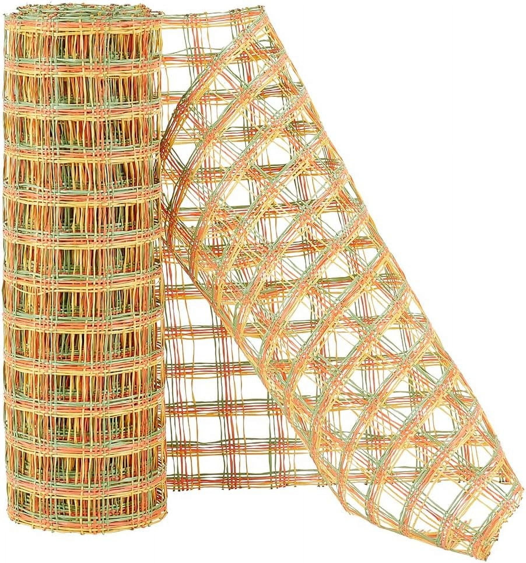 5 Yards x 10 Inch Wreath Poly Burlap Check Deco Mesh, Sandy Brown ...