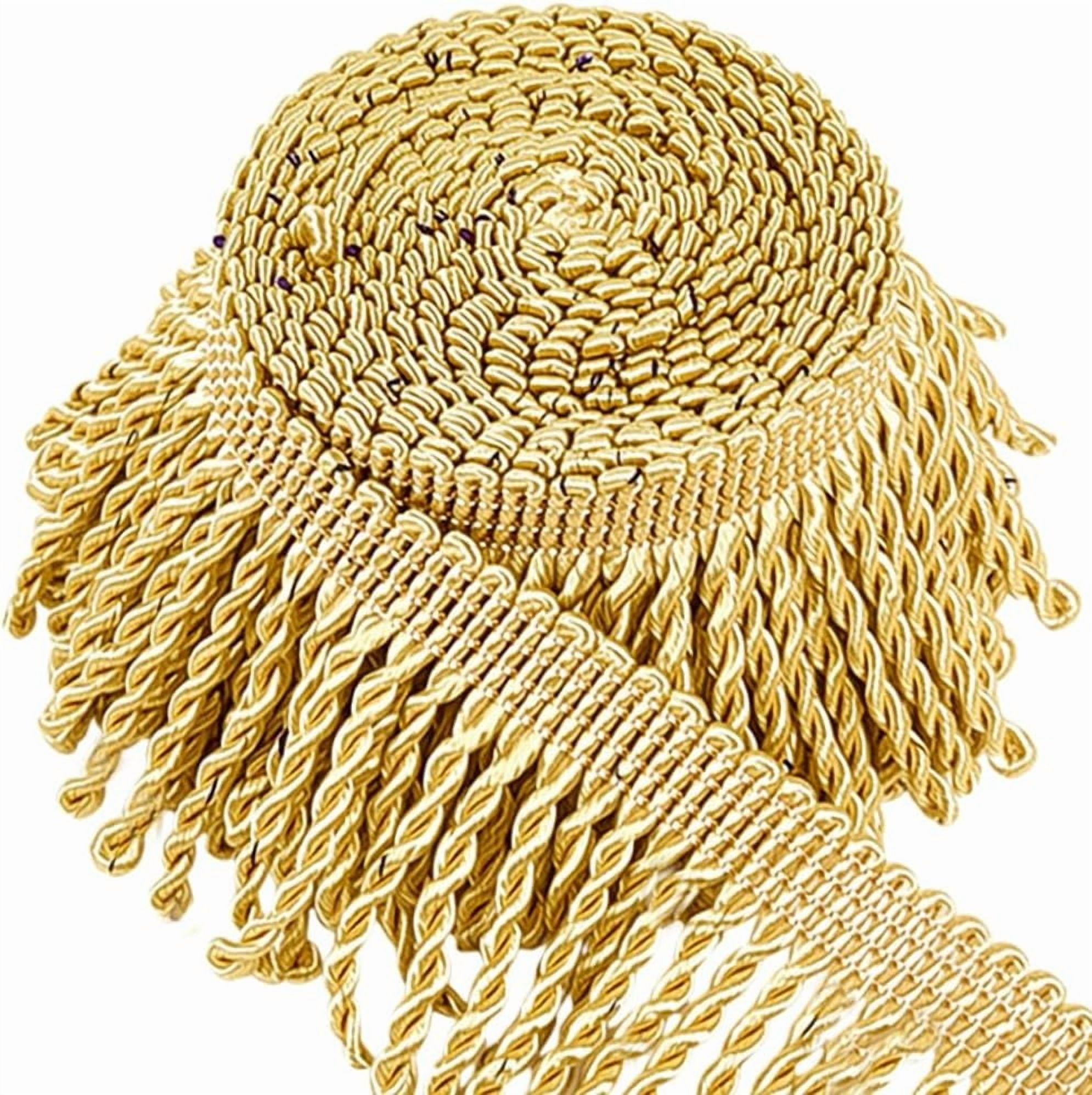 5 Yards x 2.4 Inch Gold Bullion Sewing Fringe Trim Curtain Weights ...