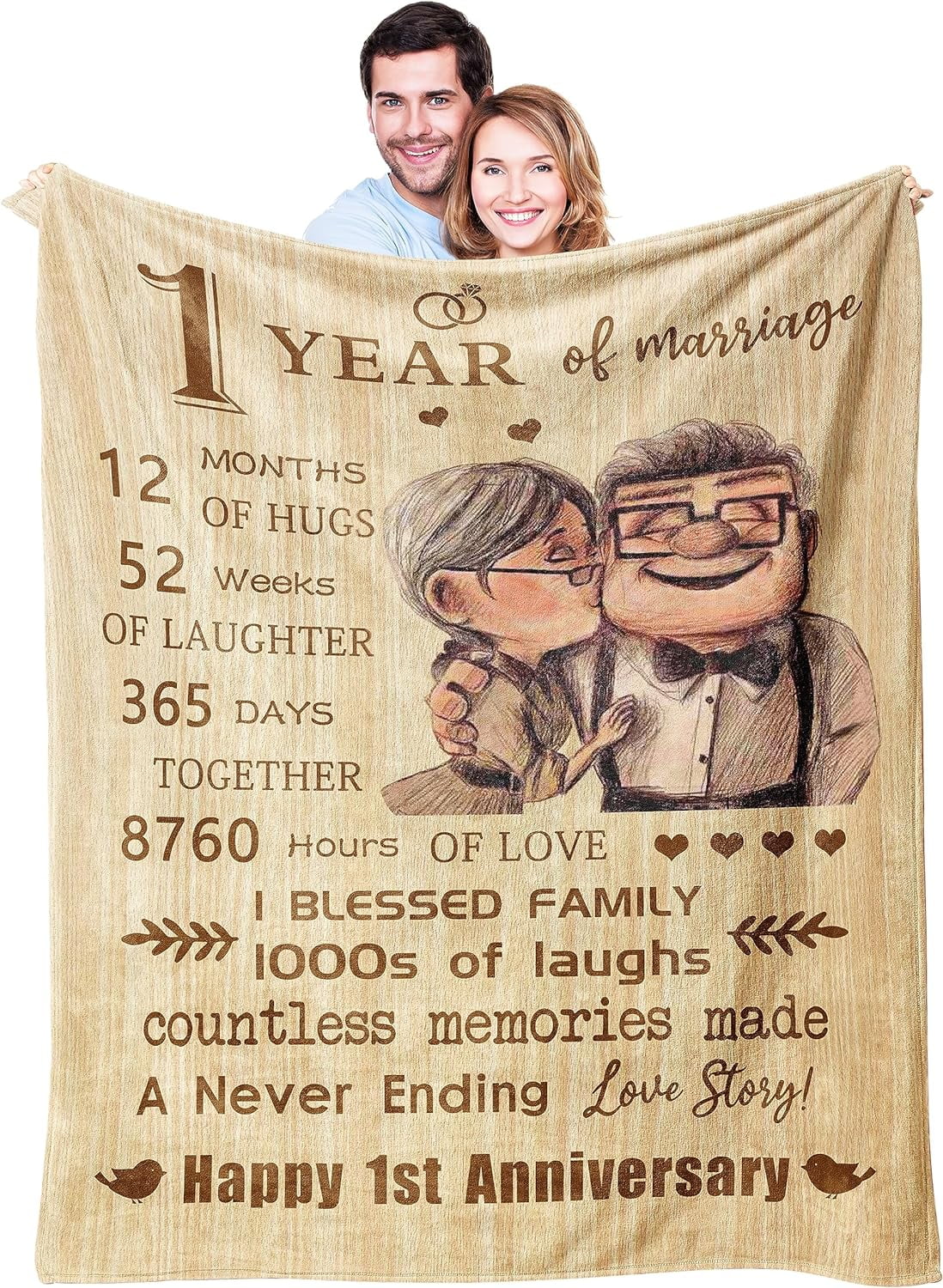 5 Year Anniversary Blanket Gifts for Wife/Her, 5 Year Marriage ...