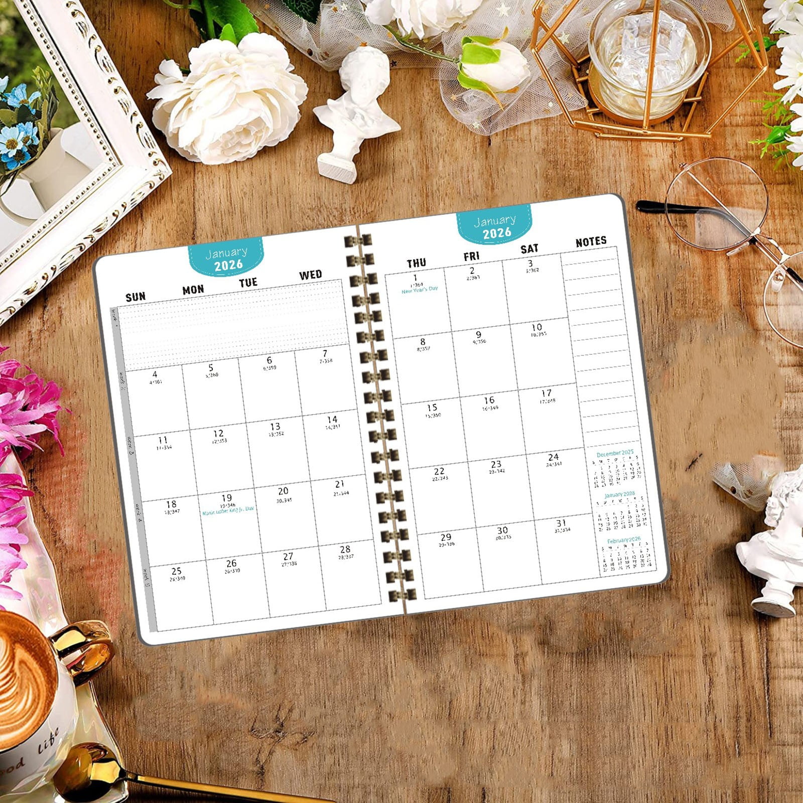 5 Year Monthly Planner 2026-2030, Bound English Agenda With Elastic ...