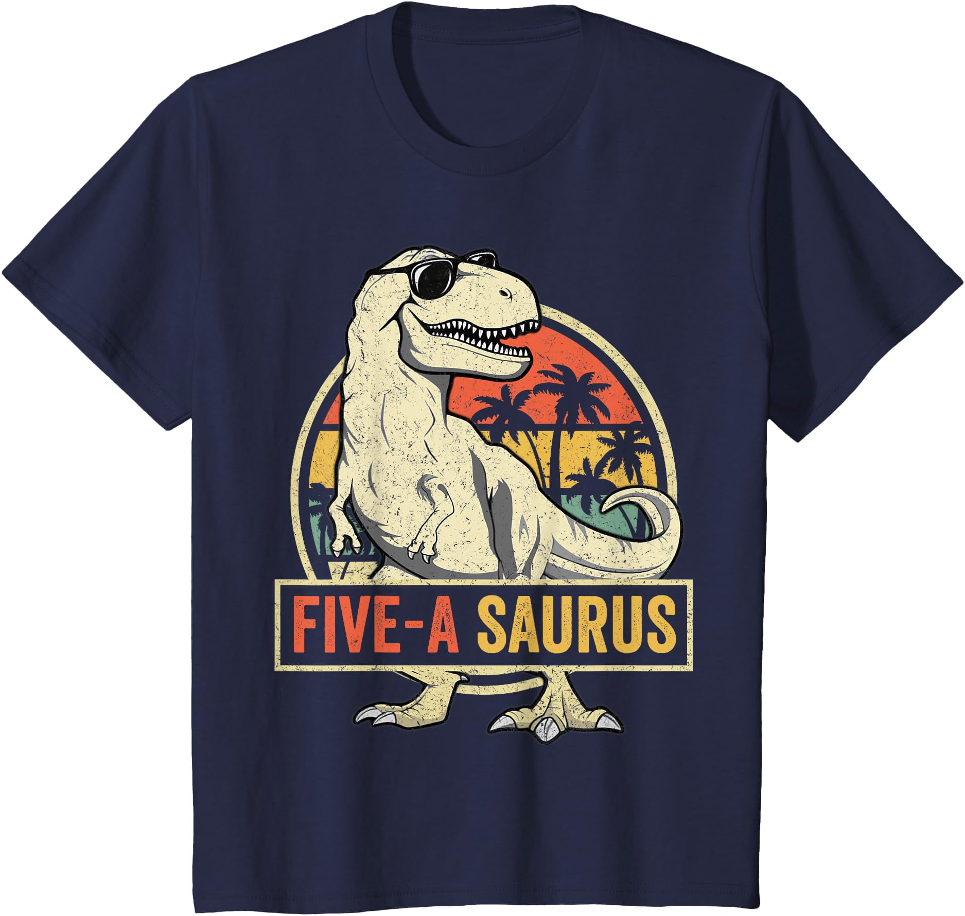 5 Year Old Dinosaur Birthday 5th T Rex Dino Five Saurus Unisex T-Shirt ...