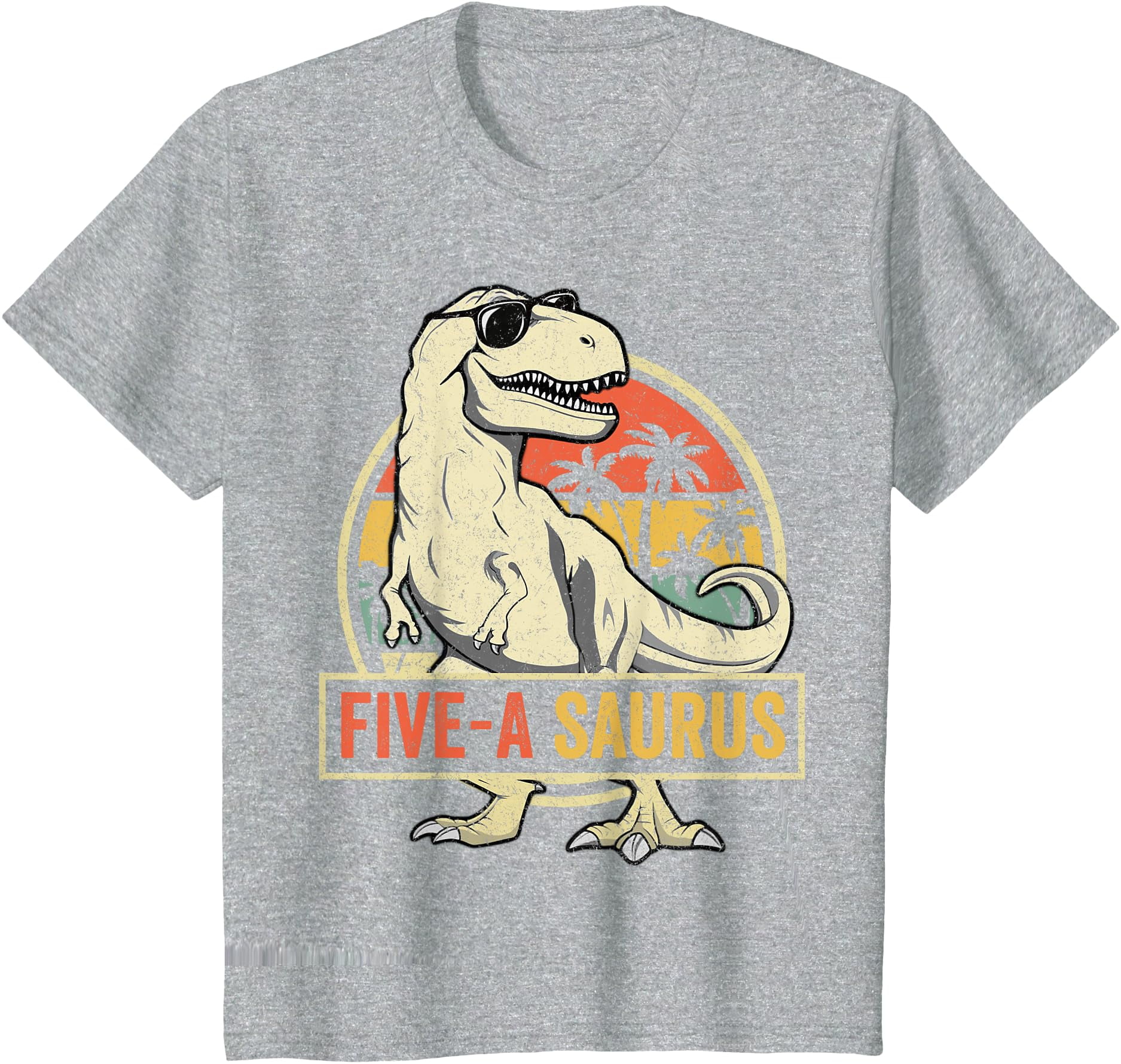 5 Year Old Dinosaur Birthday 5th T Rex Dino Five Saurus Unisex T-Shirt ...