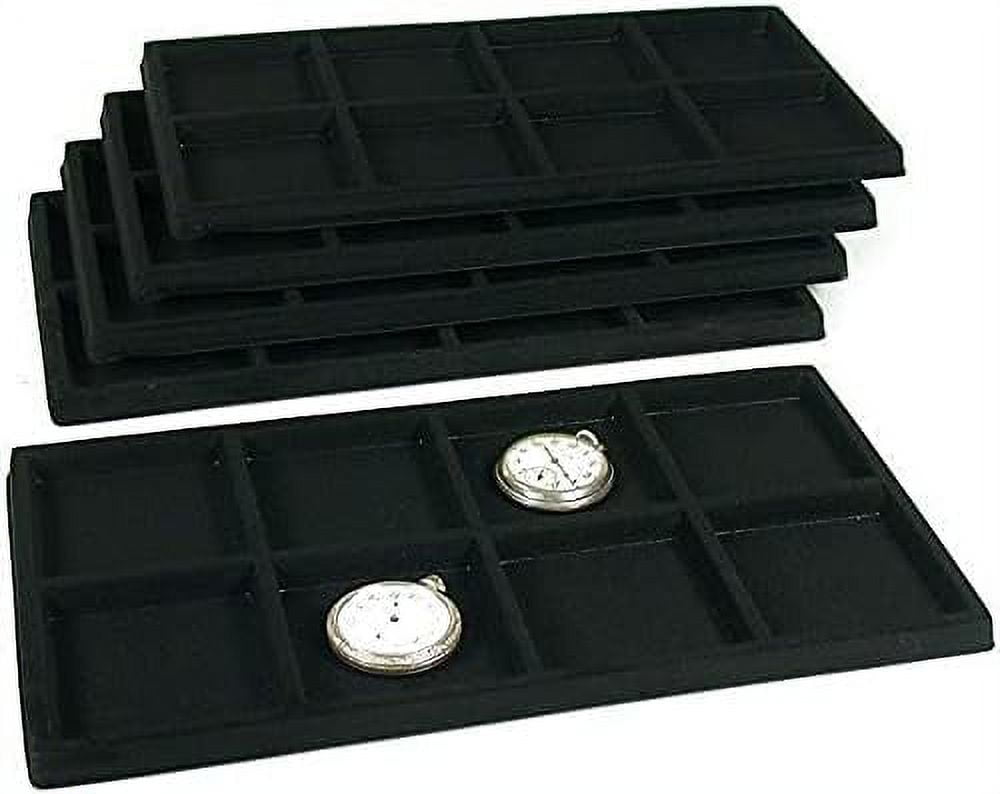 5 black 8 slot pocket watch jewelry display case tray inserts - Walmart.com