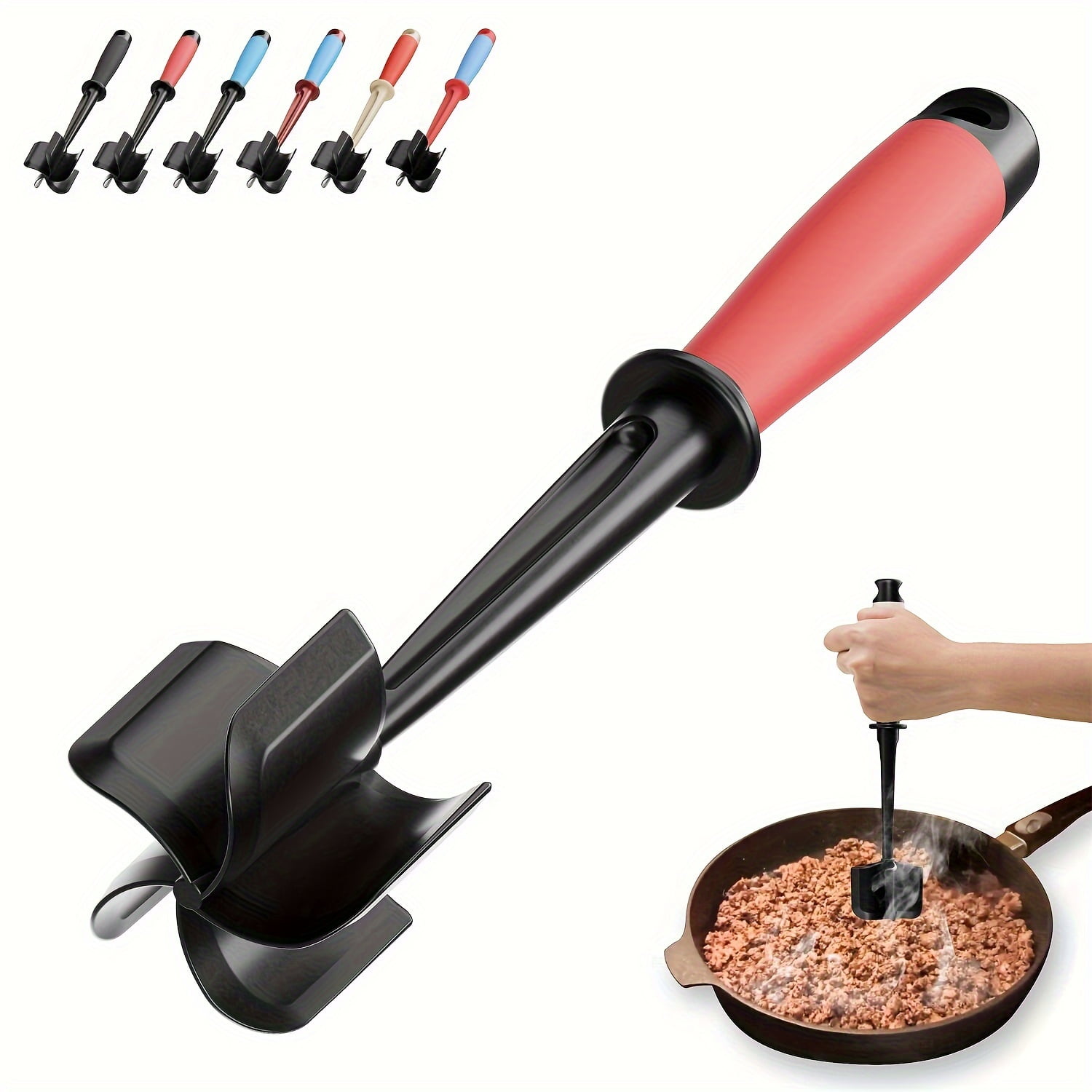 5-blade meat chopper: heavy-duty, non-stick, heat-safe, ergonomic grip ...