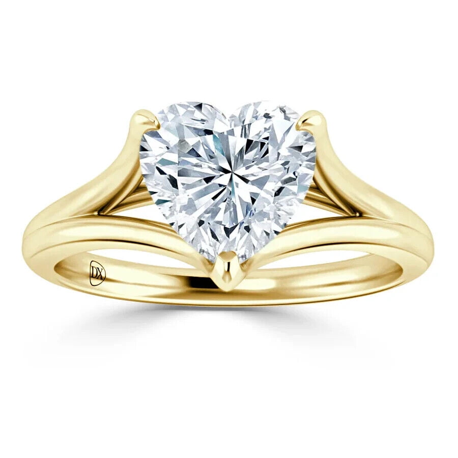 5 carat lab grown diamond ring Heart shape engagement wedding ...
