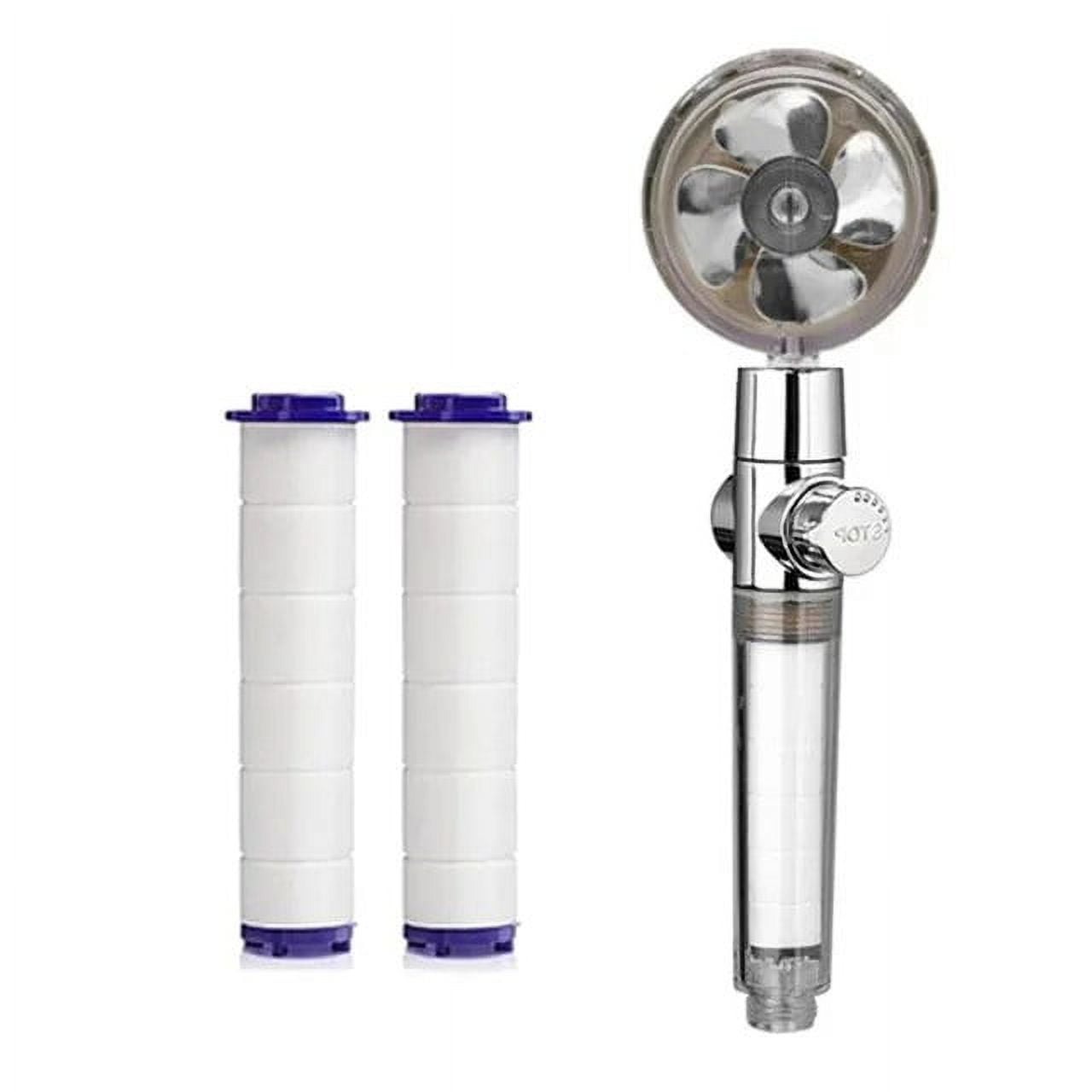 5 Color Pressurized Shower Head Water Saving 360 Rotating Twin Turbo