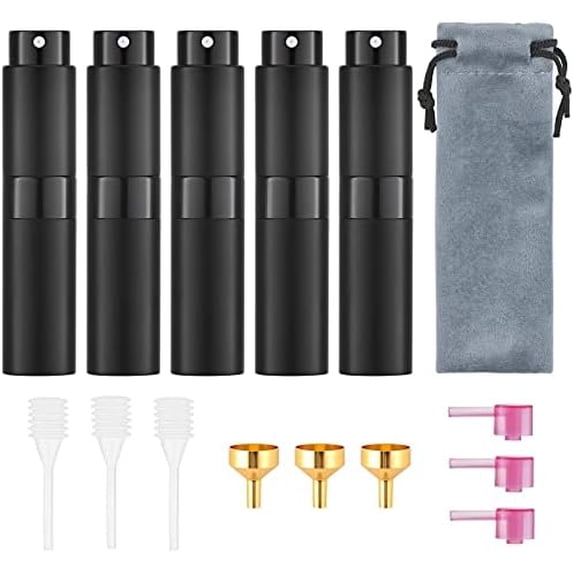 5 count 8ml Travel Perfume Atomizer Refillable, Mini Cologne Bottle ...