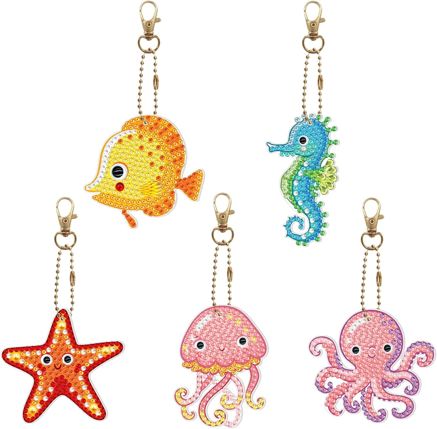 5 count Art Keychains Theme Octopus Hanging Decorations DIY Kits 5D ...