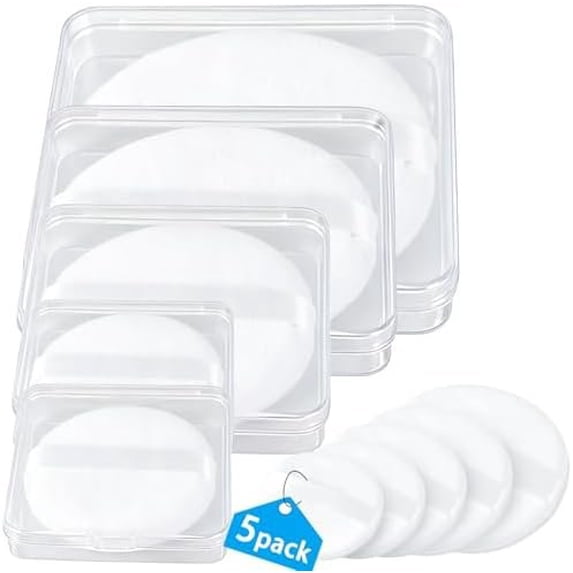 5 count Puff, Makeup Setting Soft Puff with Container for Makeup Facial ...