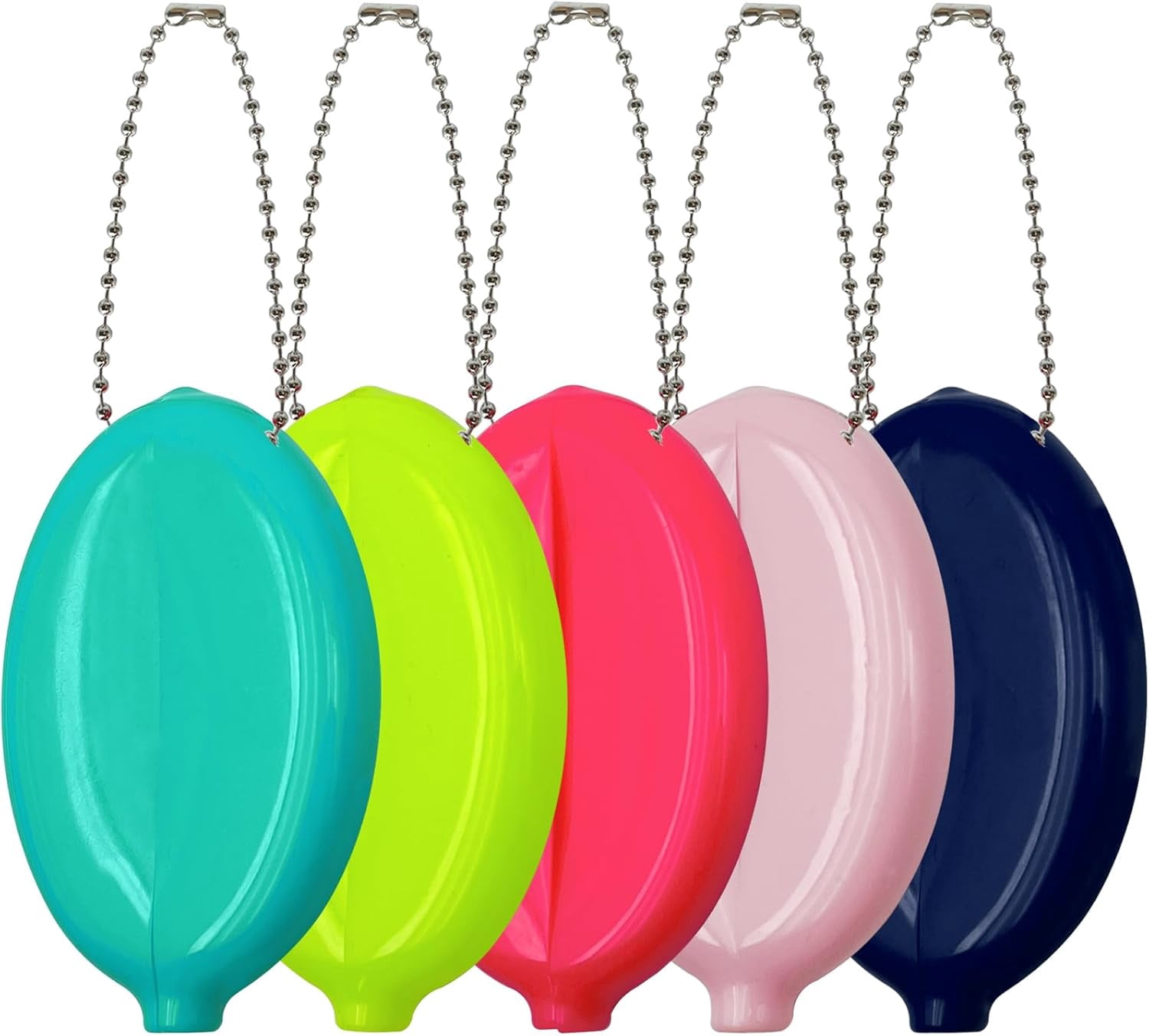 5 count Rubber Purse, 2 x 3 Inches Small Oval Squeeze Change Purse ...