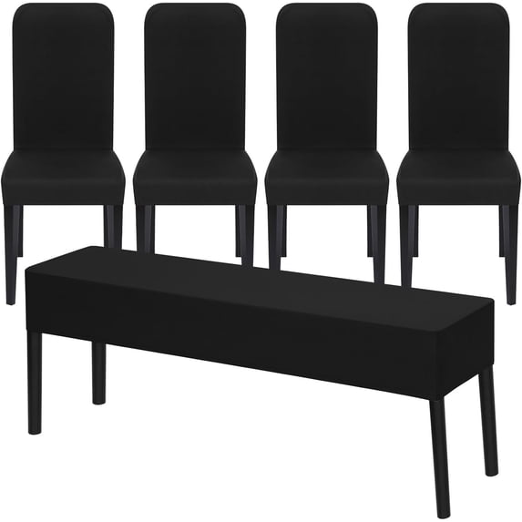 5 count Stretch Dining Chair Covers Bench Cover Removable Washable ...