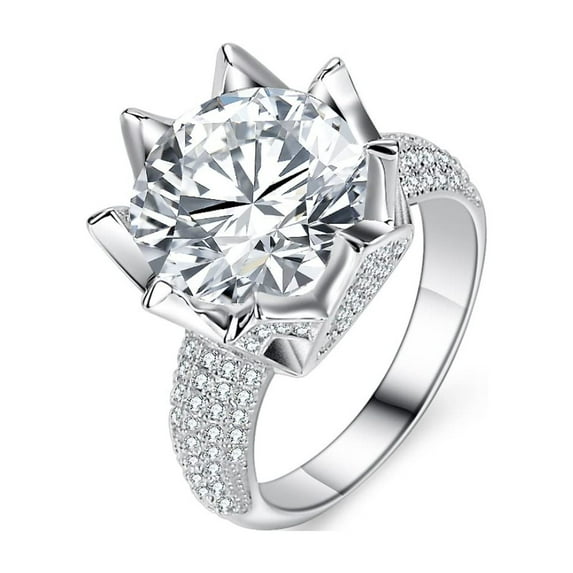 5 ct D Color Moissanite Rings for Women, 925 Sterling Silver Wedding ...