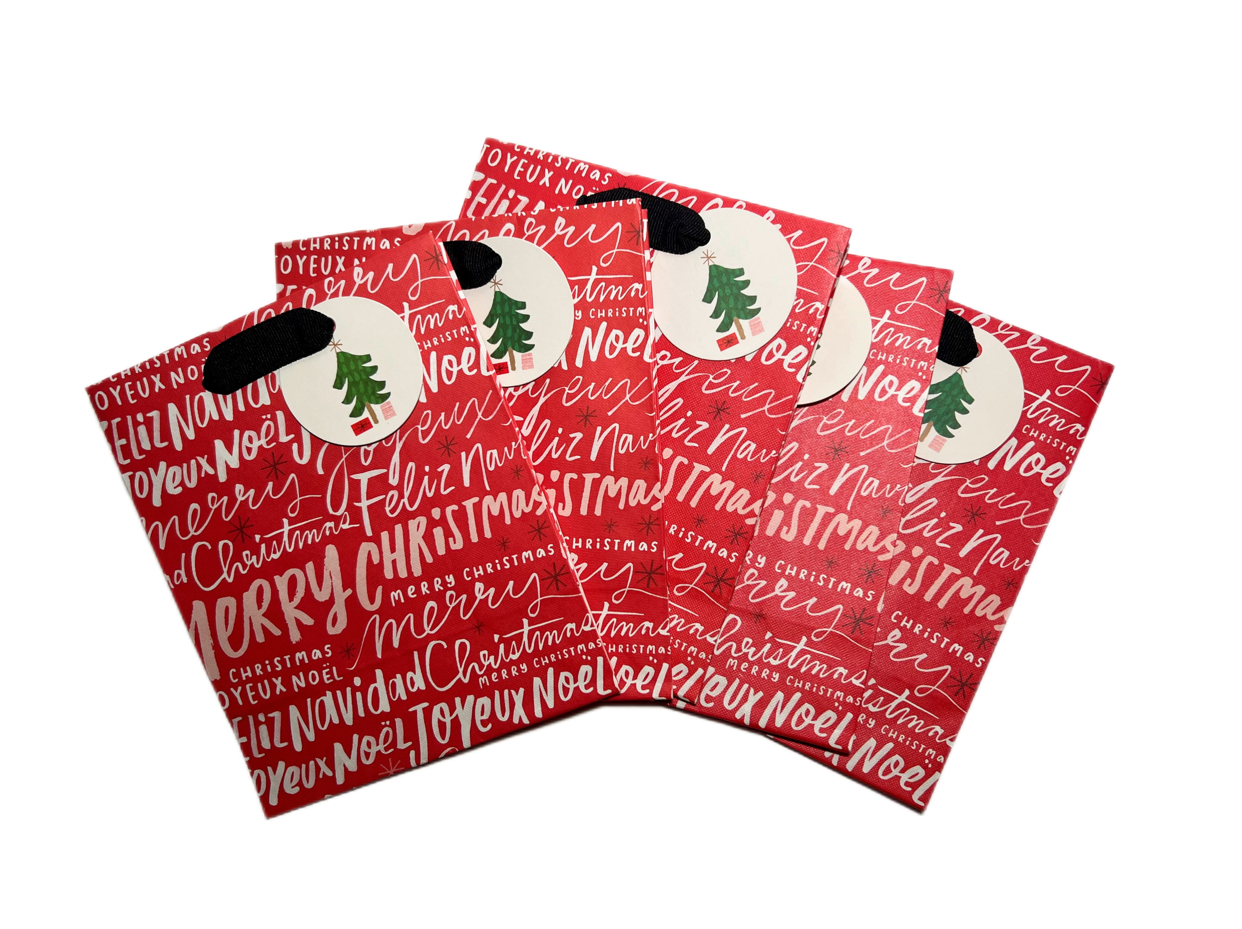5 ct Hallmark Holiday Gift Bag (Merry Christmas on Red) Small - Walmart.com