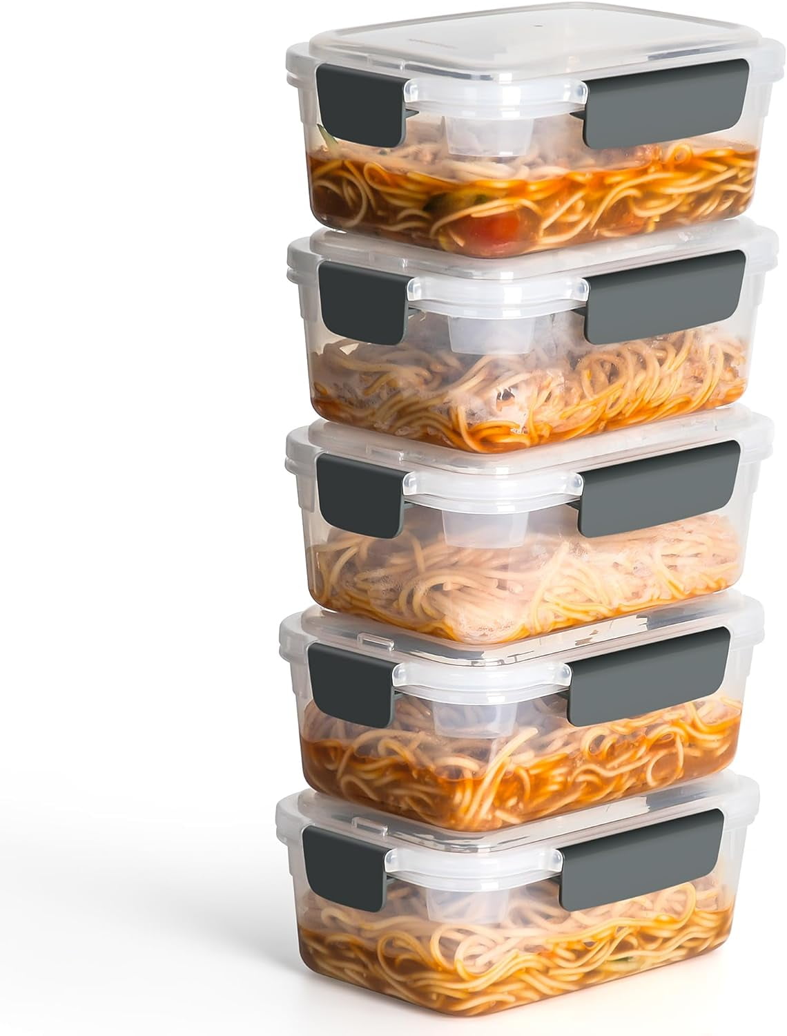 5 cup Plastic Food Storage Containers with Lids Nestable Freezer ...