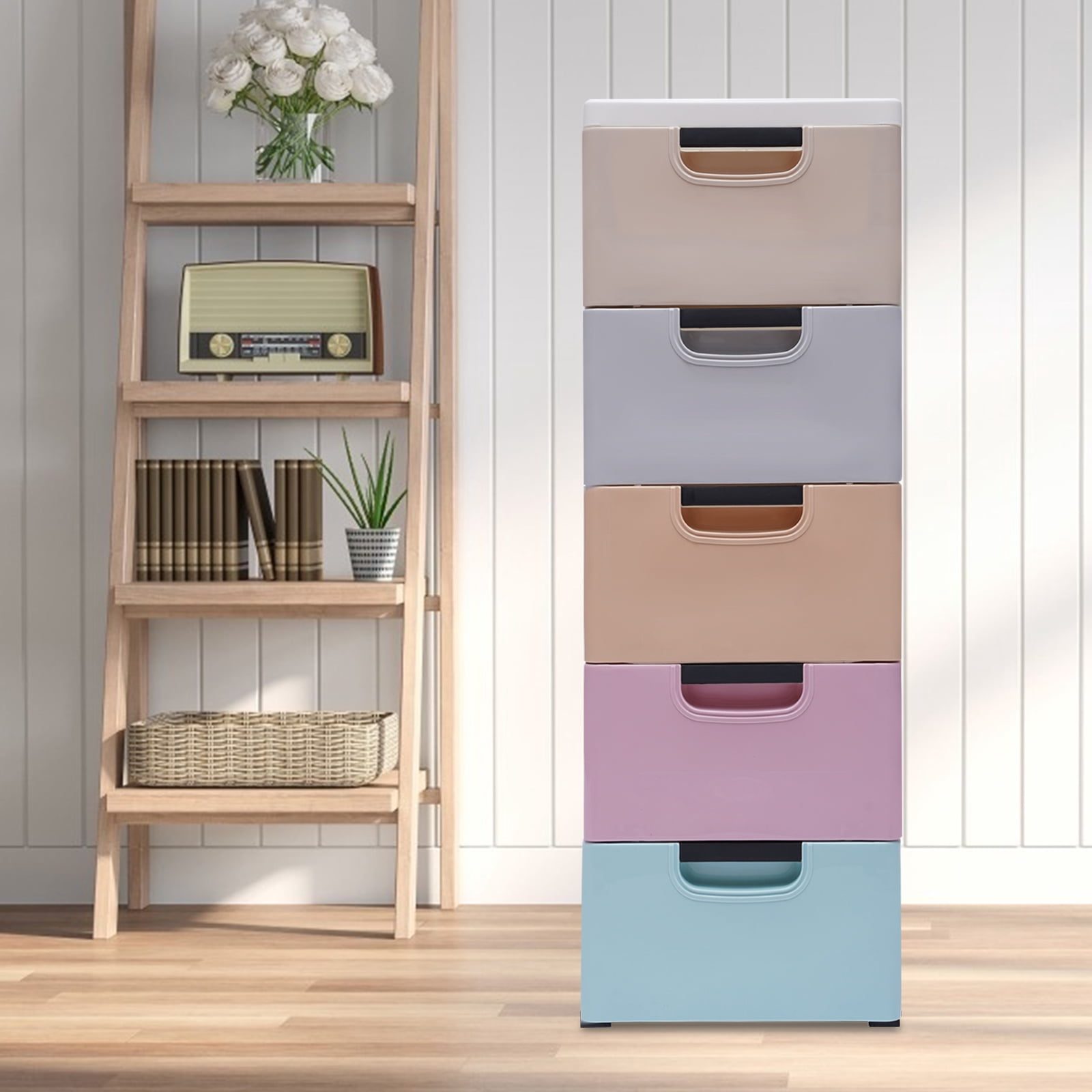 5-drawer Storage Cabinet, Stackable Vertical Clothes Storage Tower ...