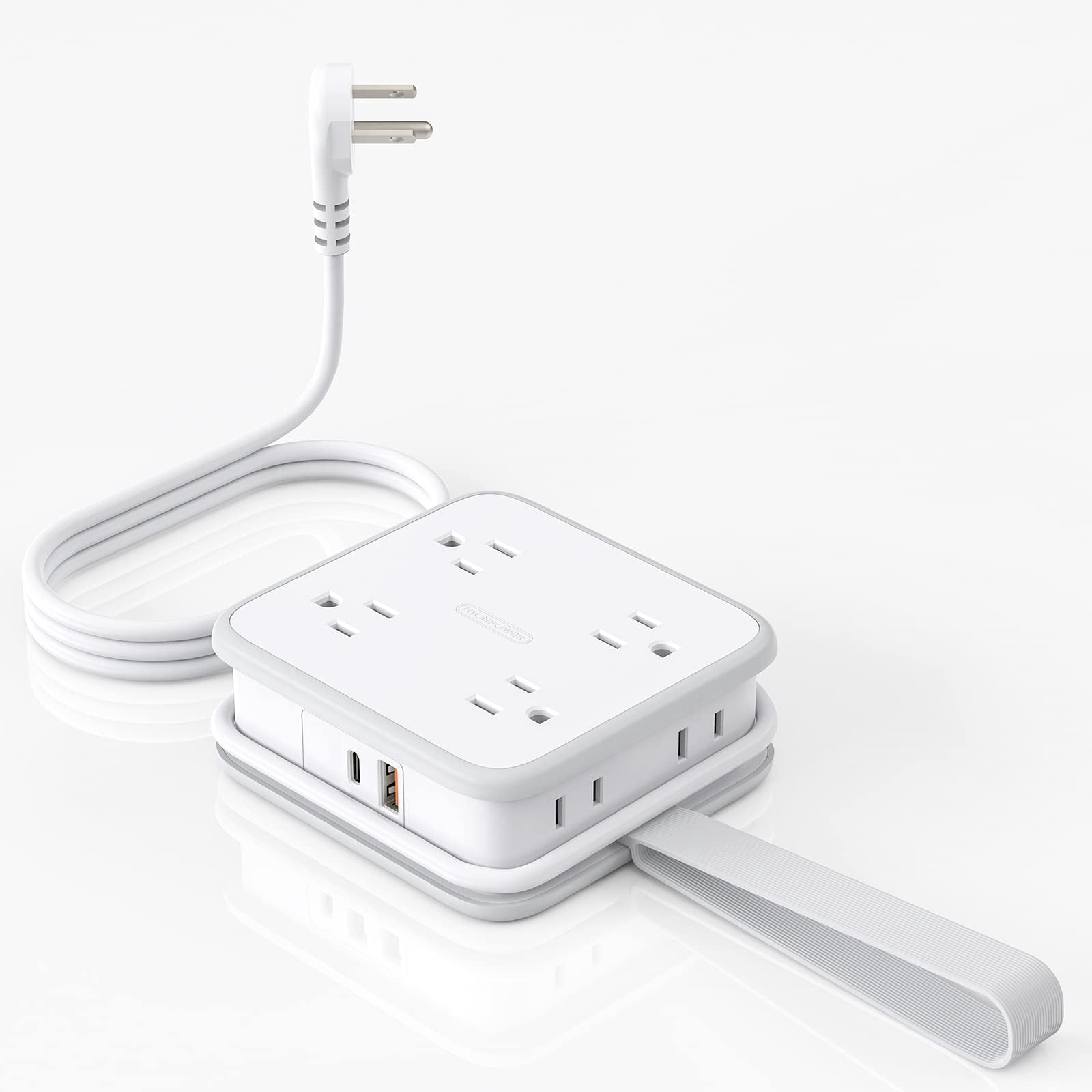 5 feet (approximately 1.5 meters) extension cable with 8 wide sockets ...