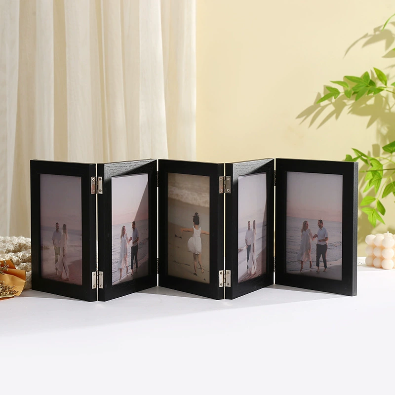 5 folding hinge diagram frame 5x7 inch natural wood foldable photo ...