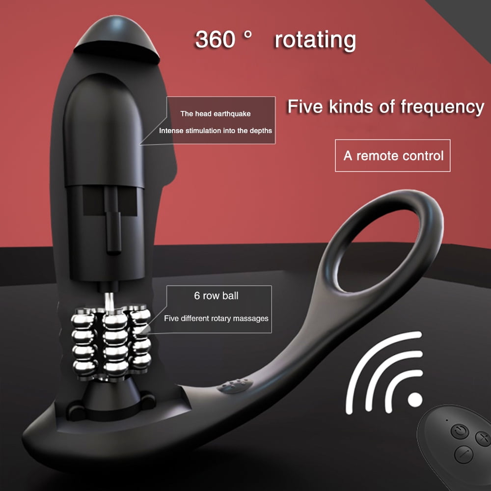 5 Frequency 360°rotary Bead Roller Sperm Locking Prostate Massager With