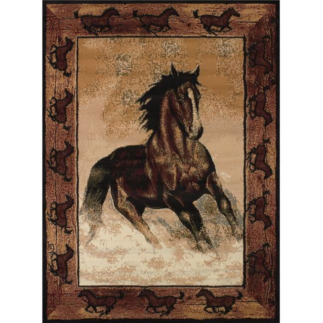 5 ft. 3 in. x 7 ft. 2 in. Legends Stallion Border Area Rug, Multicolor ...