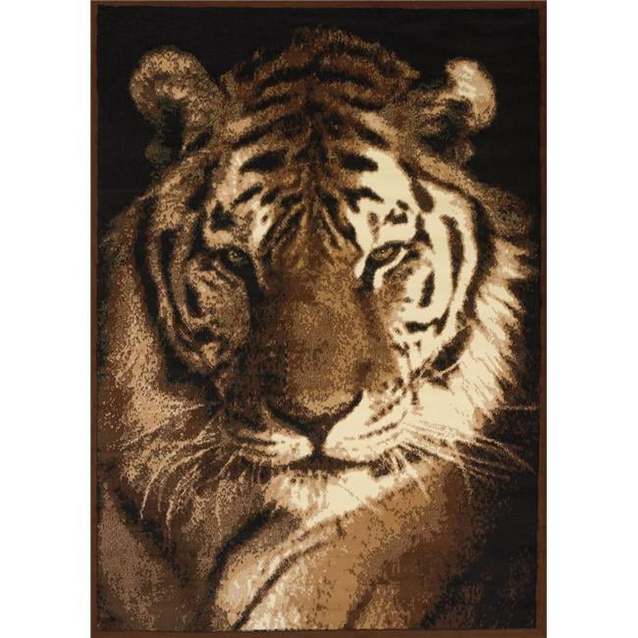 5 ft. 3 in. x 7 ft. 2 in. Legends Tiger Portrait Area Rug, Multicolor ...