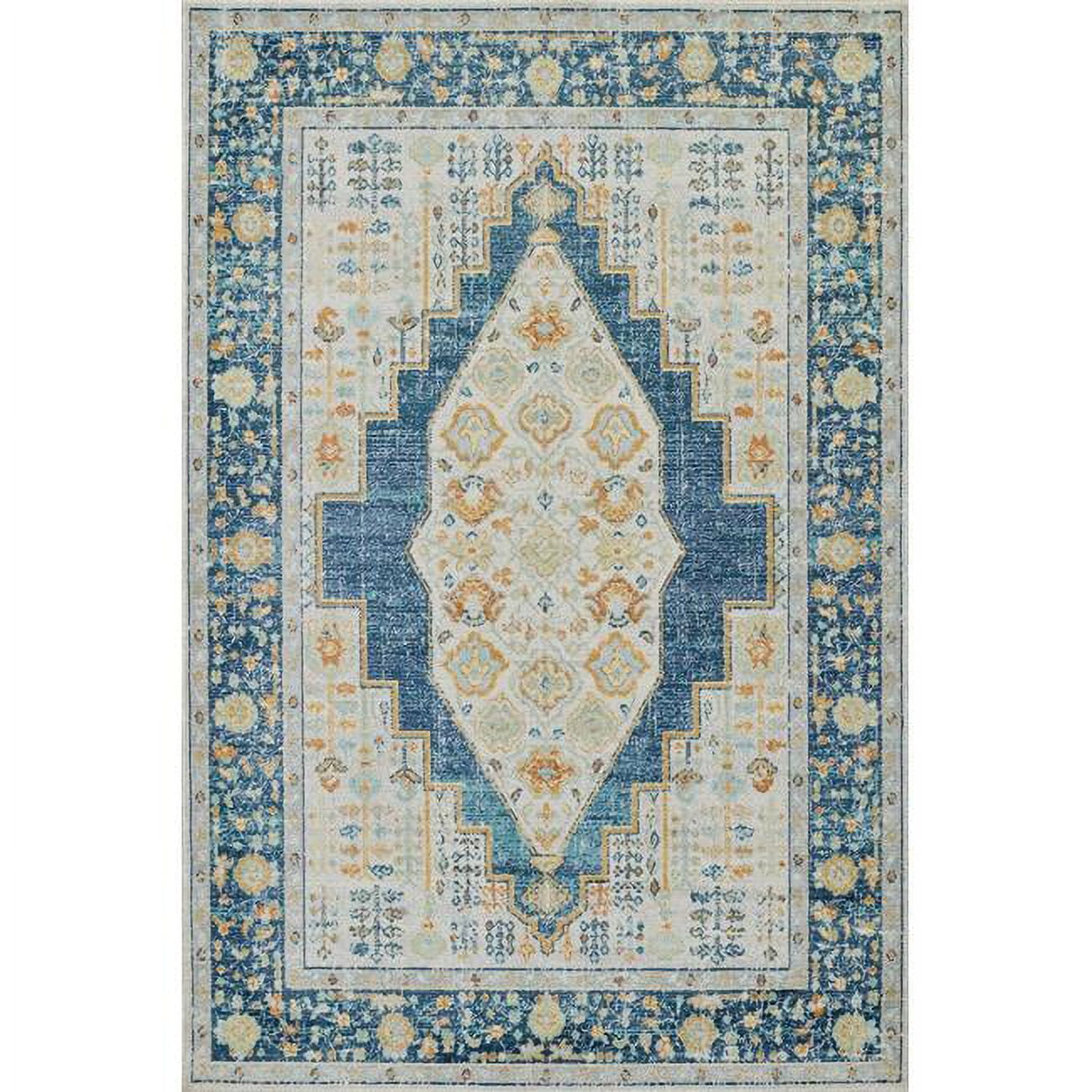 5 ft. 3 in. x 7 ft. 3 in. Lillihan Rectangle Area Rug - Navy - Walmart.com