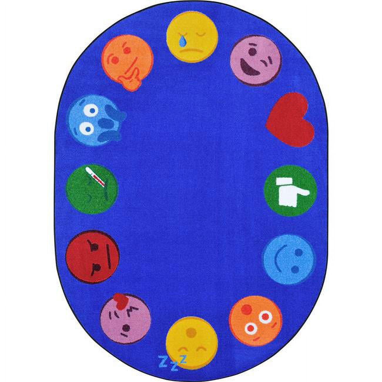 5 ft. 4 in. x 7 ft. 8 in. Emoji Edge Kid Essentials Oval Rug Multicolor ...