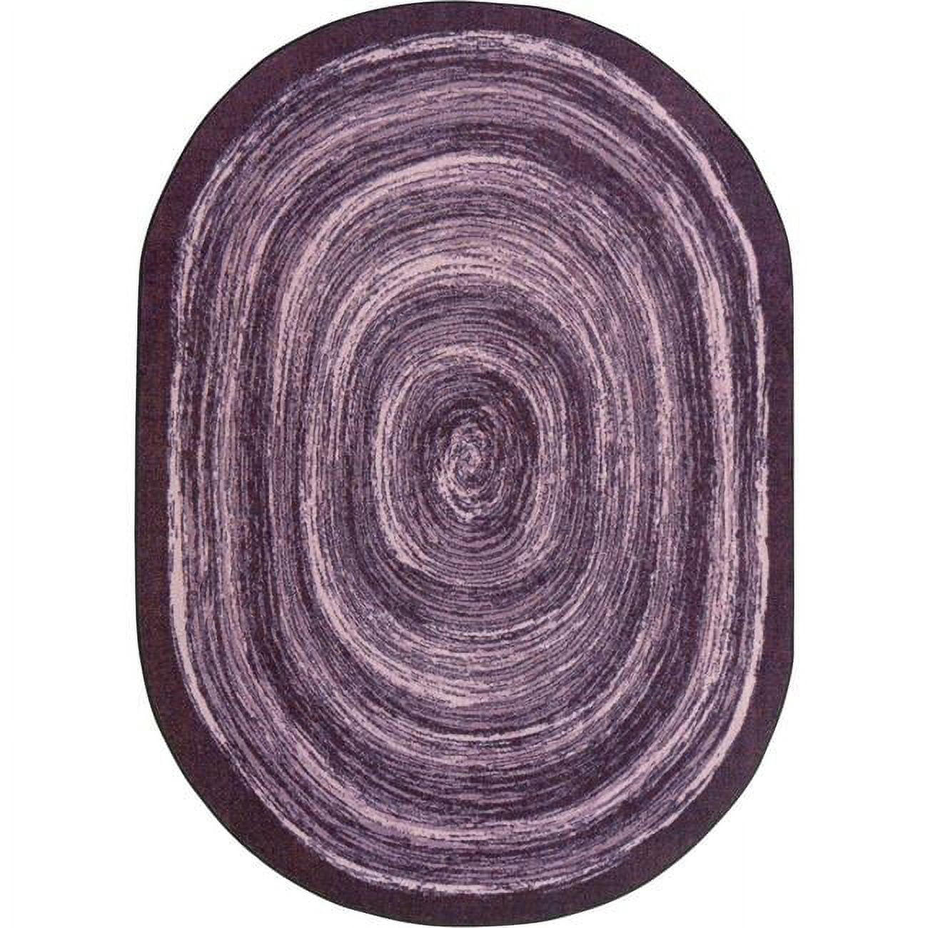 5 ft. 4 in. x 7 ft. 8 in. Feeling Fun Children Oval Rug Purple ...