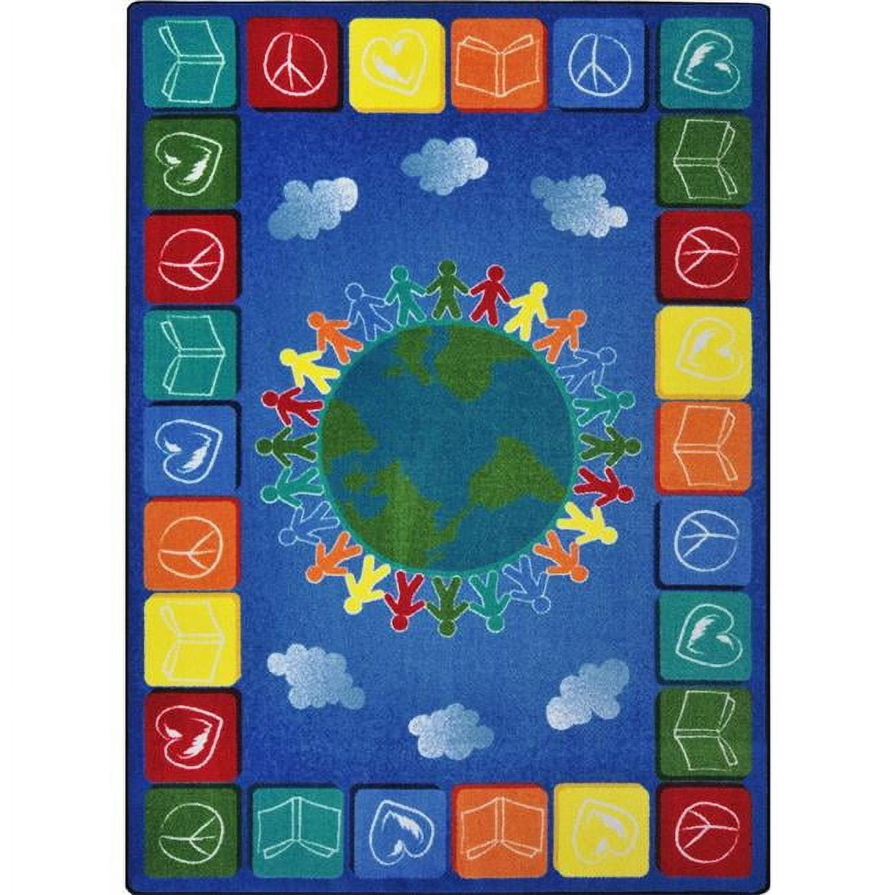 5 ft. 4 in. x 7 ft. 8 in. Peace Love Books Rectangle Area Rug Multi ...