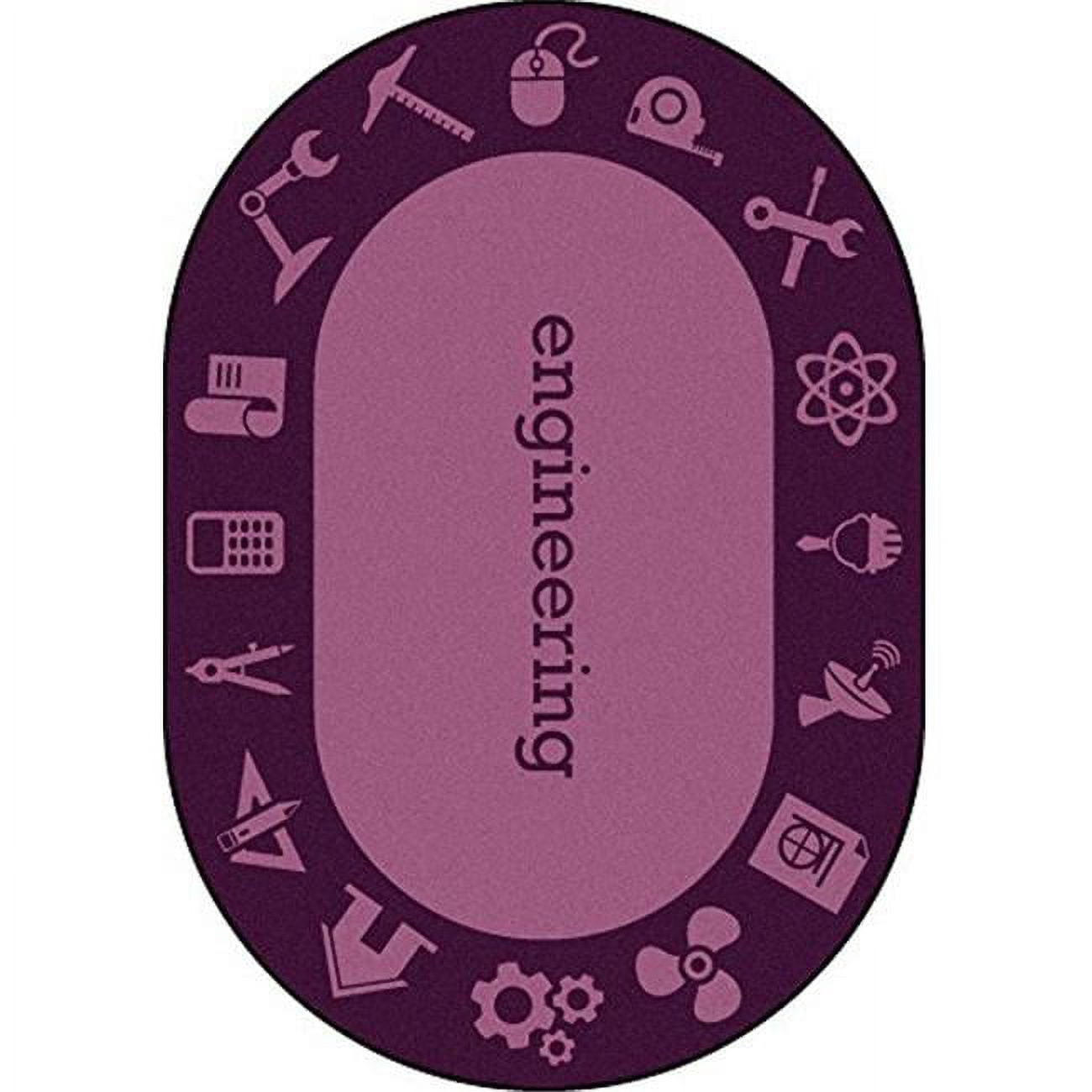 5 ft. 4 in. x 7 ft. 8 in. Steam Classroom Kid Essentials Oval Rug ...