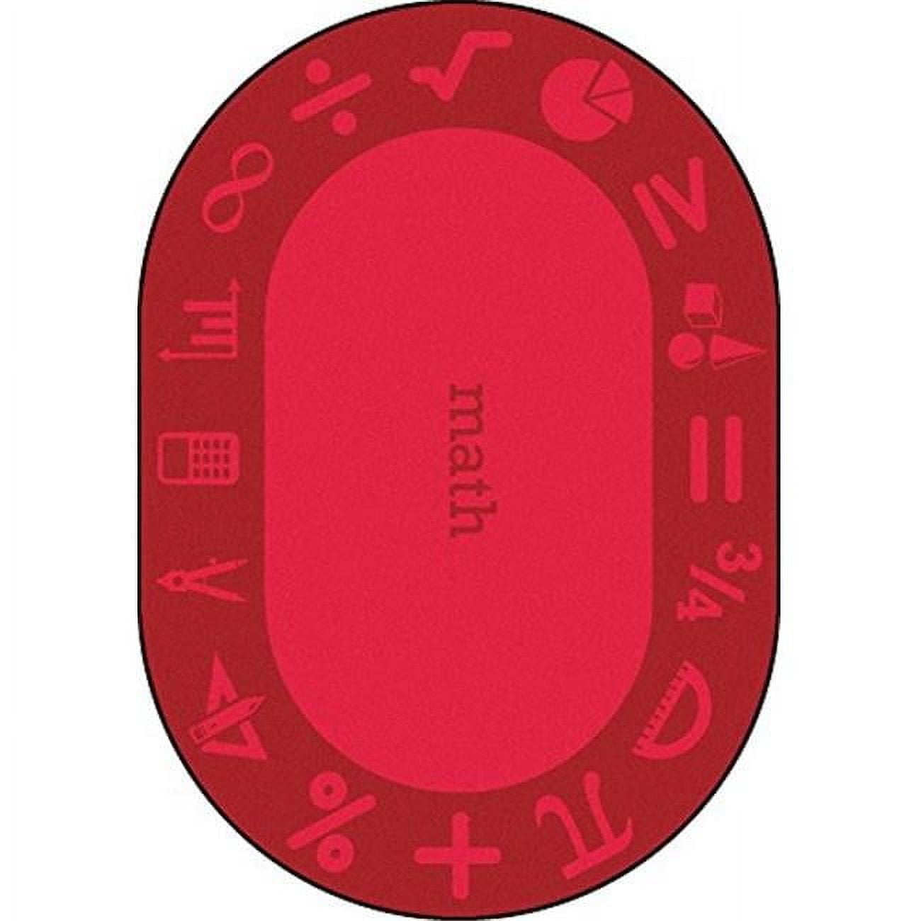 5 ft. 4 in. x 7 ft. 8 in. Steam Classroom Kid Essentials Oval Rug Math ...