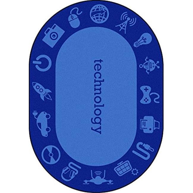 5 ft. 4 in. x 7 ft. 8 in. Steam Classroom Kid Essentials Oval Rug ...