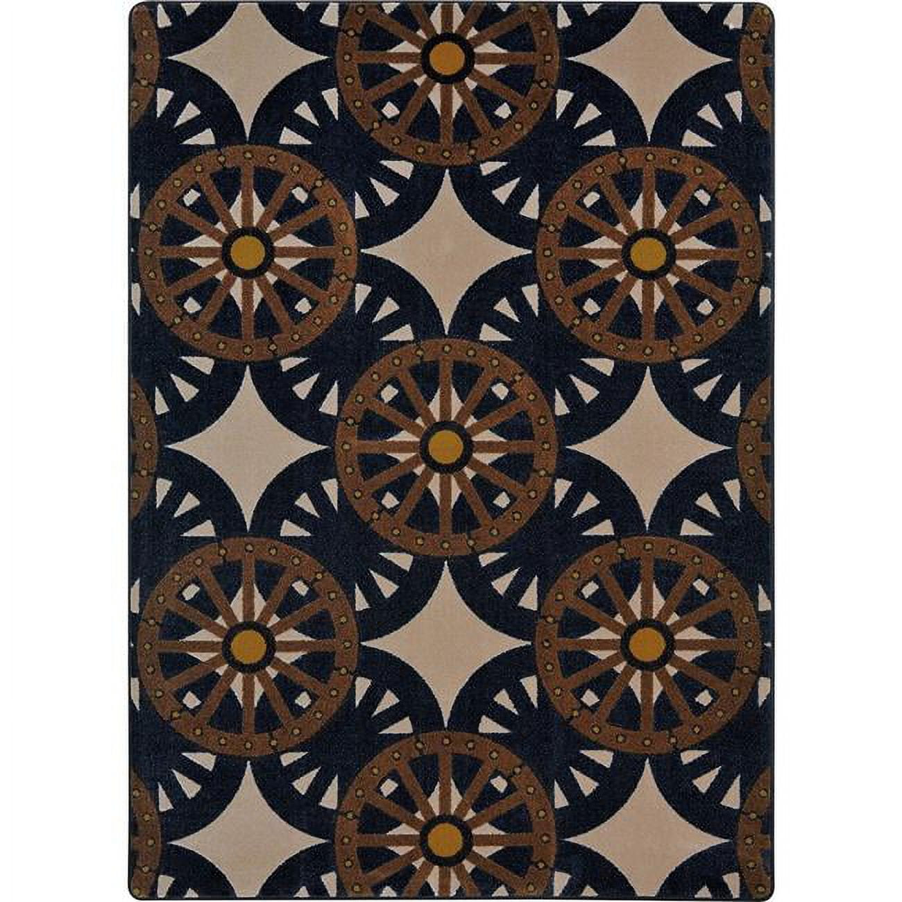 5 ft. 4 in. x 7 ft. 8 in. Wheel Shadows Rectangle Area Rug Buff ...