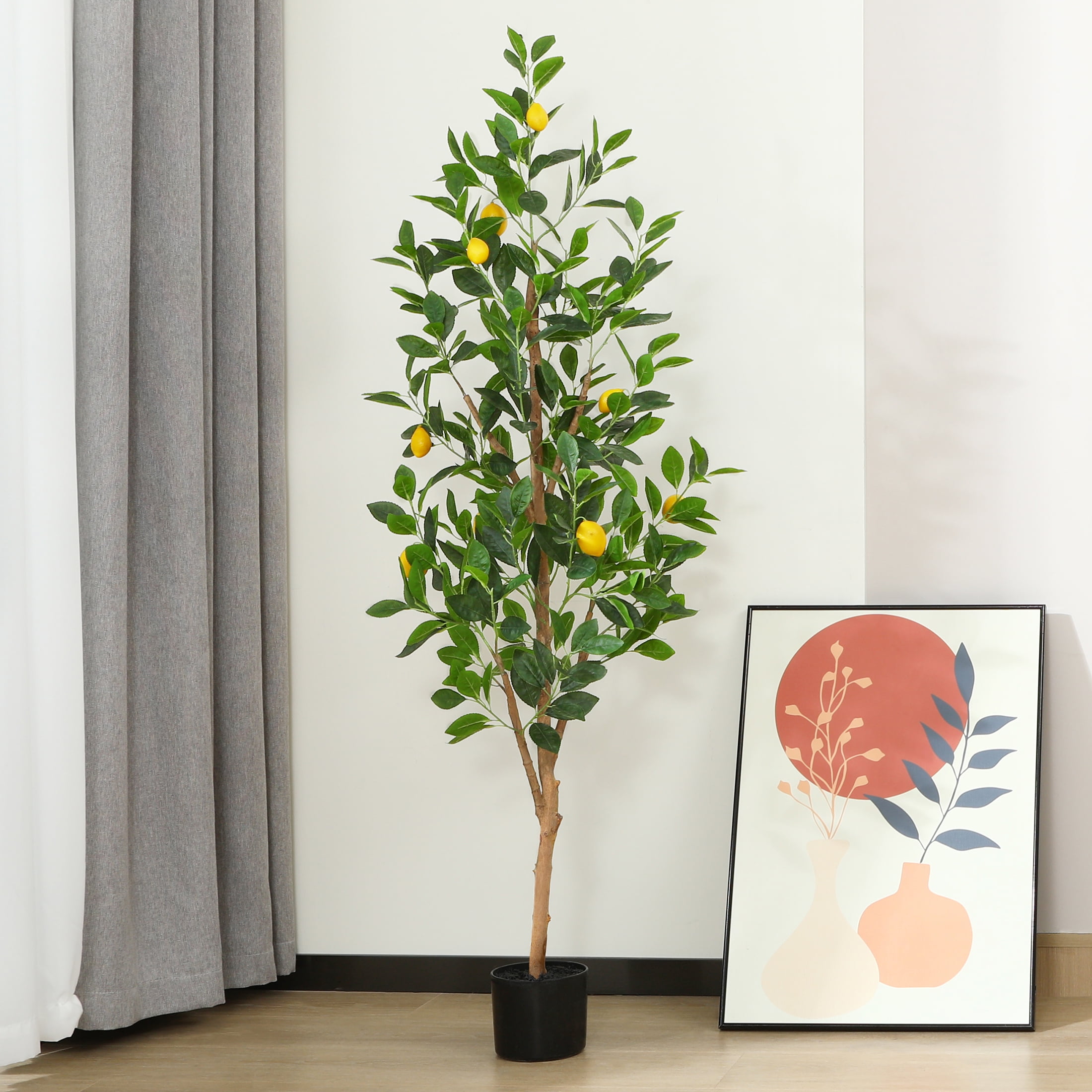 Free Shipping! 5 ft Artificial lemon Plants with Realistic Leaves and ...