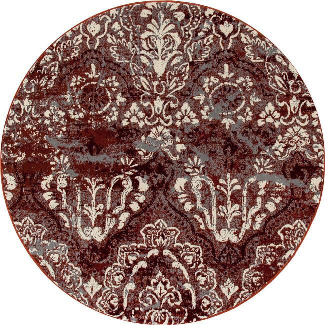 5 ft. Bastille Collection Emerge Woven Round Area Rug - Red - Walmart.com