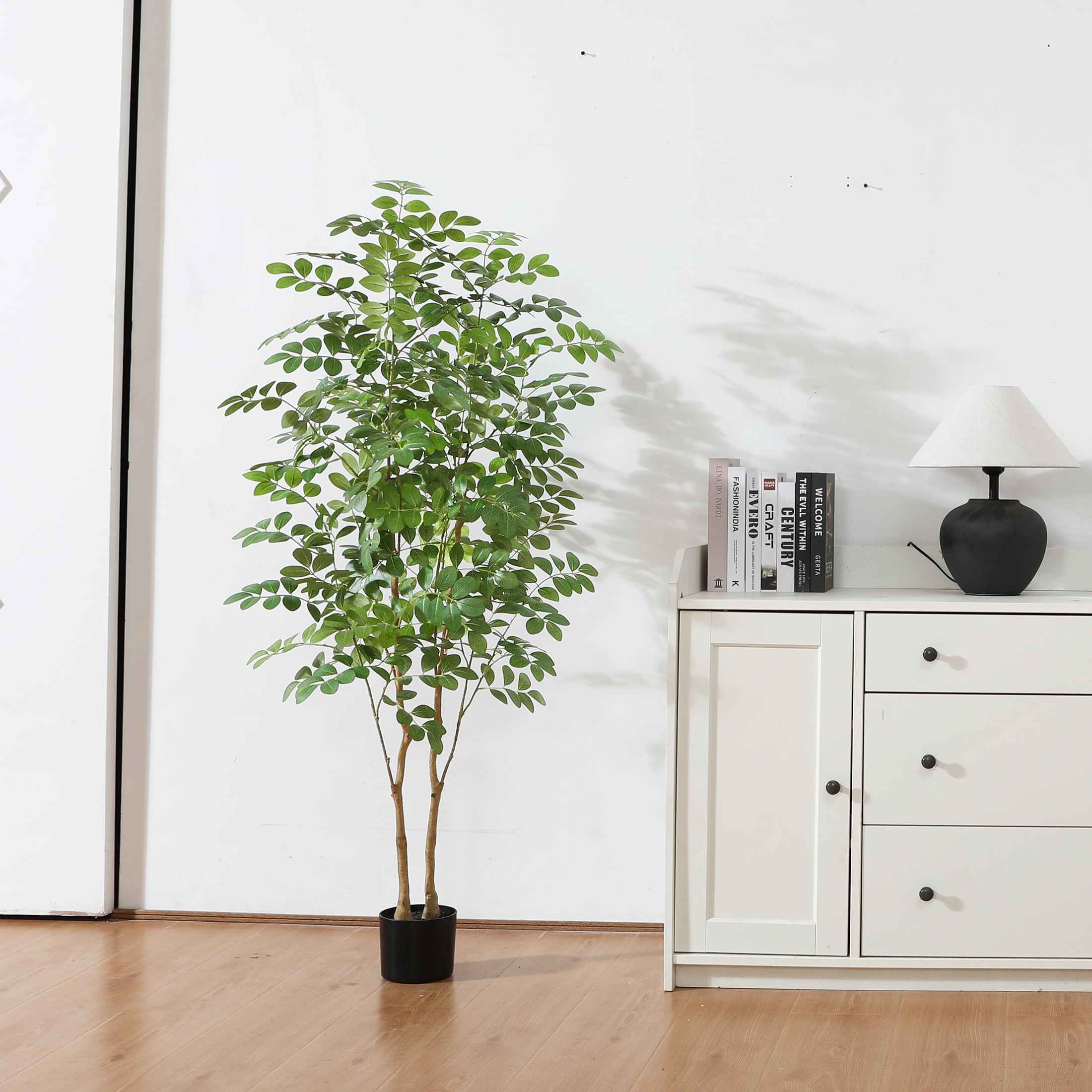 5 ft Faux Moringa Oleifera Tree in Pot, Artificial Horse Radish Tree ...