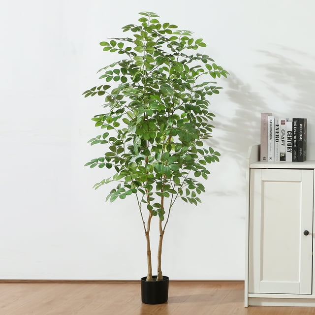 5ft Indoor Faux Moringa Oleifera Tree in Pot, Artificial Horse Radish ...