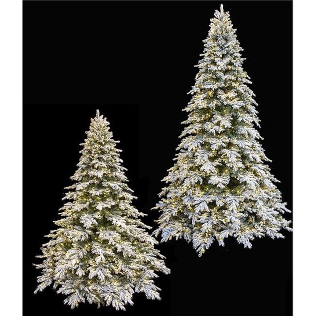 5 ft. Flocked Mountain Spruce Trees with LED Lights, Black - Walmart.com