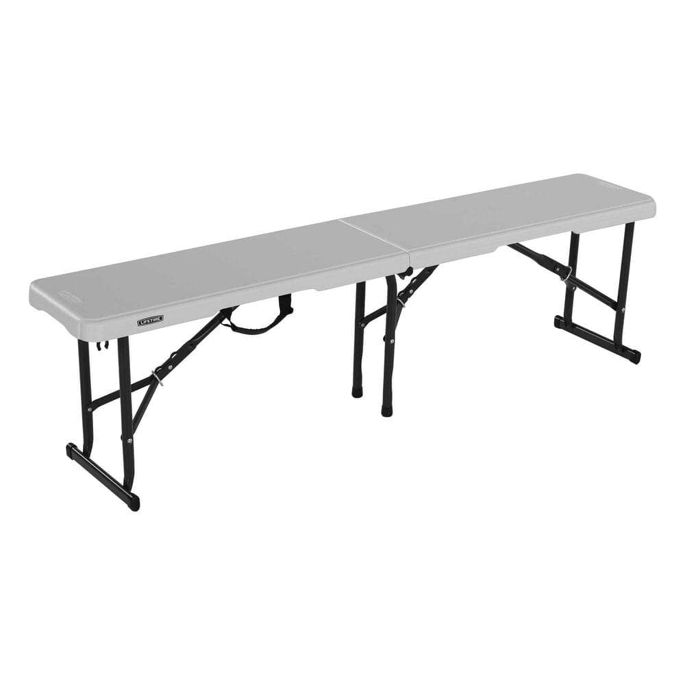 5 ft. Fold-In-Half Bench in Pearl White - Walmart.com