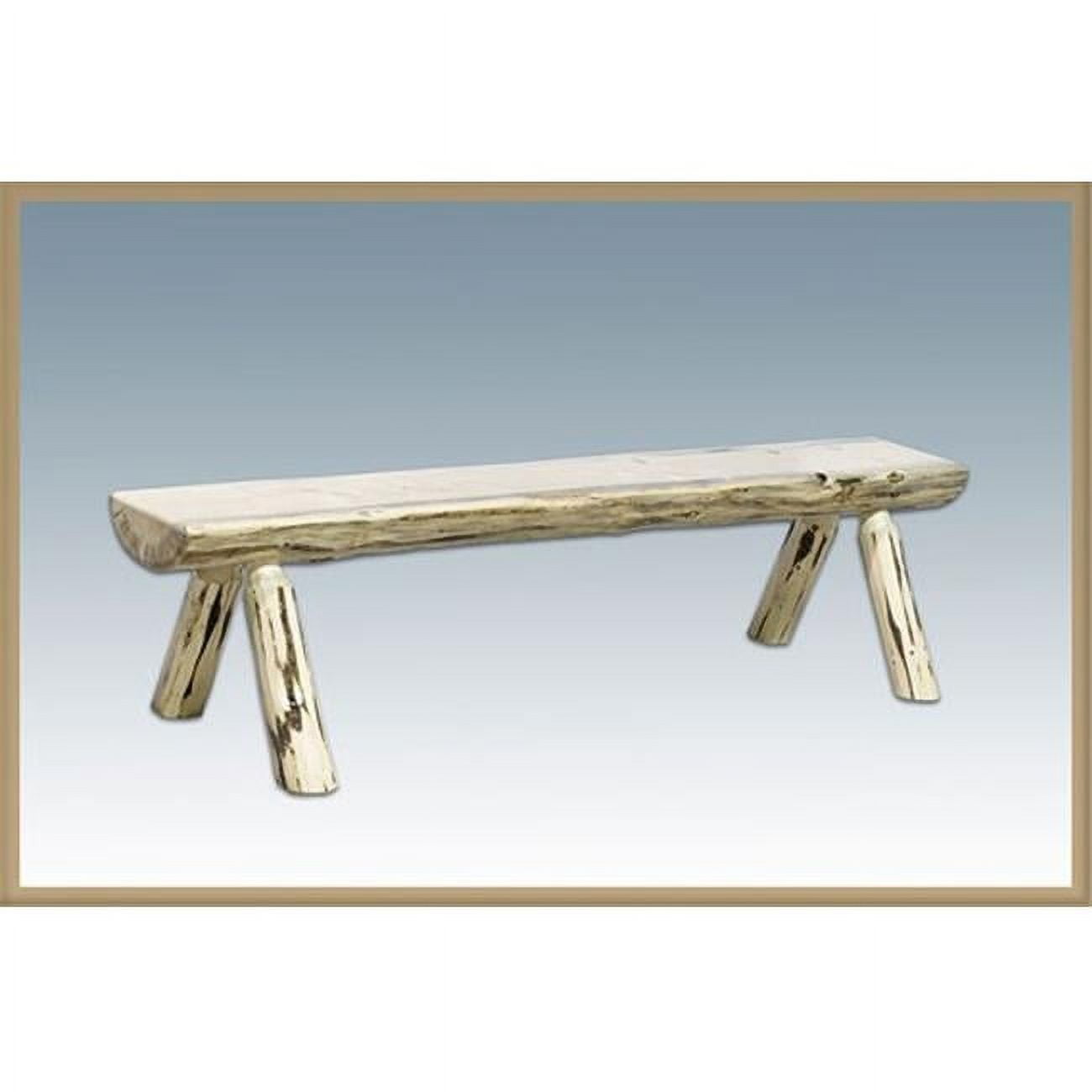 5 ft. Montana Half Log Bench with Back & Arms, Exterior Satin - Walmart.com