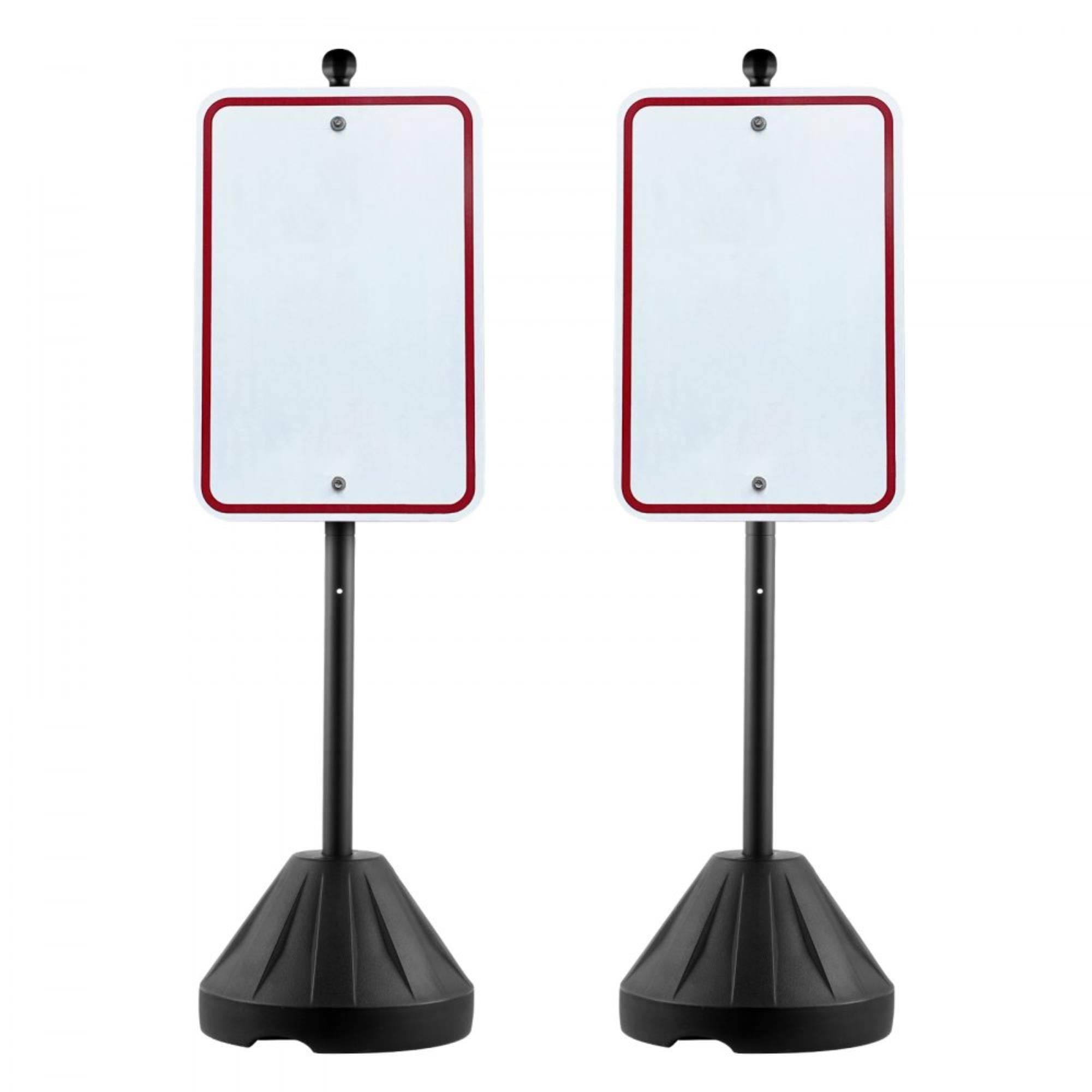 5 ft Portable Cast Iron Sign Post with Wheels - Movable No Parking ...