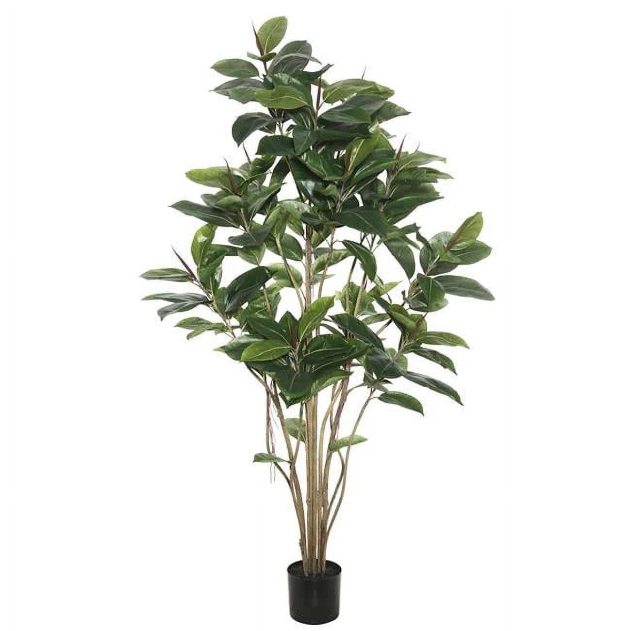5 ft. Potted Rubber Tree with 132 Leaves - Green - Walmart.com