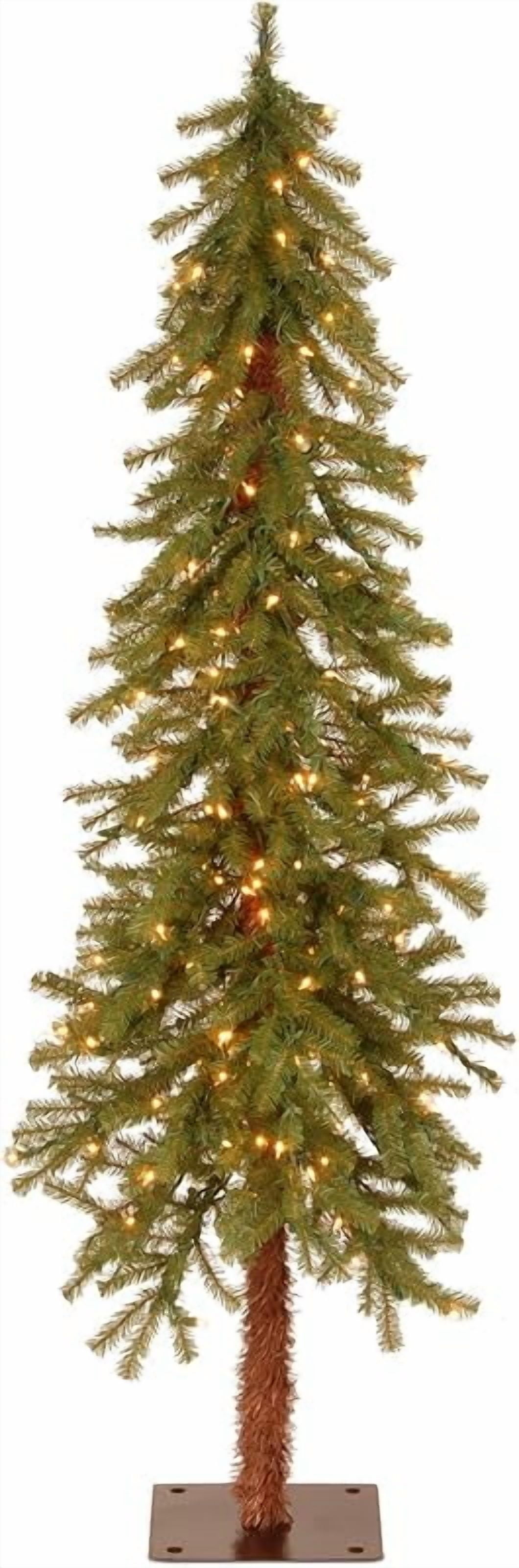 5 ft Pre-Lit Hickory Cedar Artificial Christmas Tree, 150 Clear Lights ...