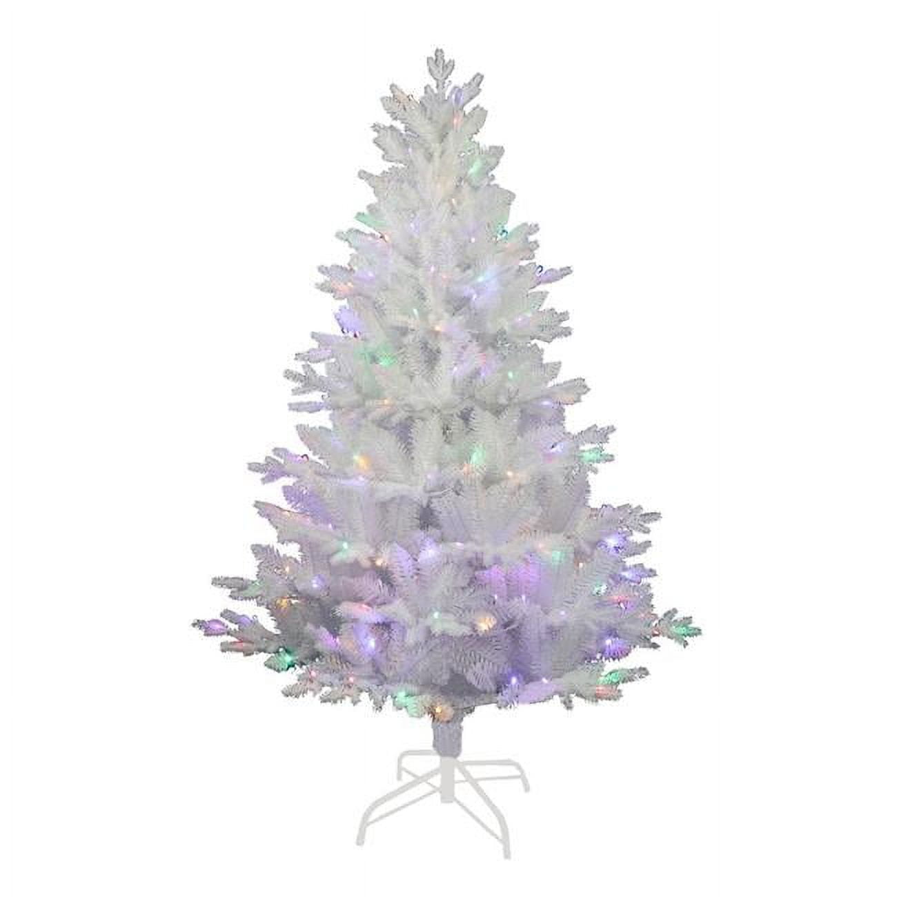5 ft. Pre-Lit Multicolor LED Jackson White Pine Artificial Tree ...