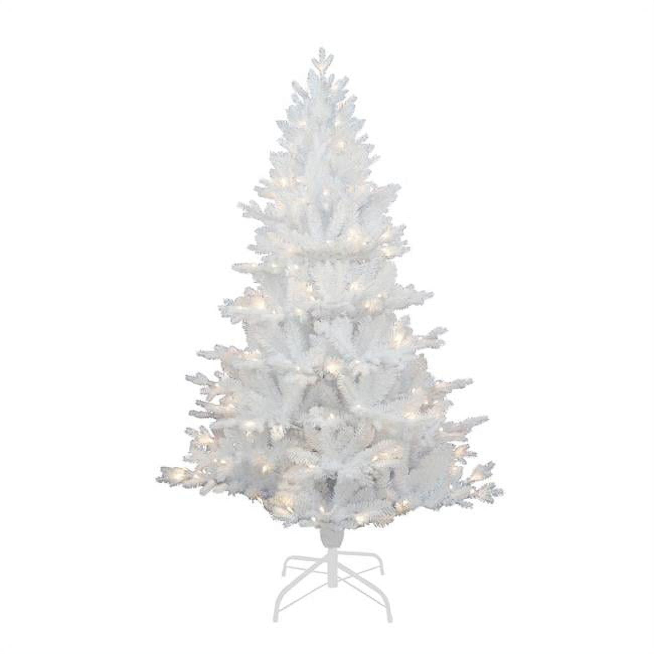 5 ft. Pre-Lit Warm White LED Jackson White Pine Artificial Tree ...