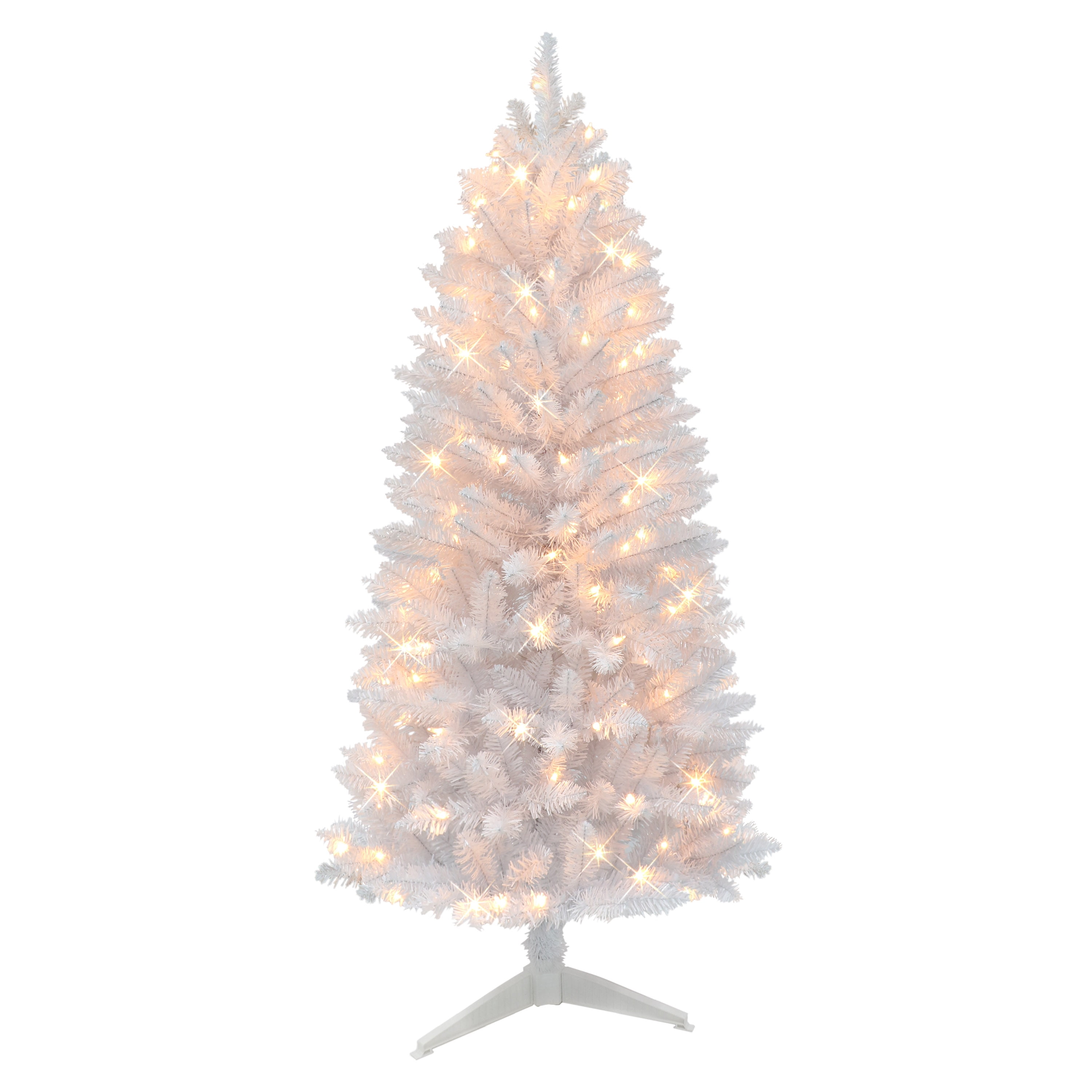 5 ft Pre-Lit White Carson Artificial Pine Tree - Walmart.com