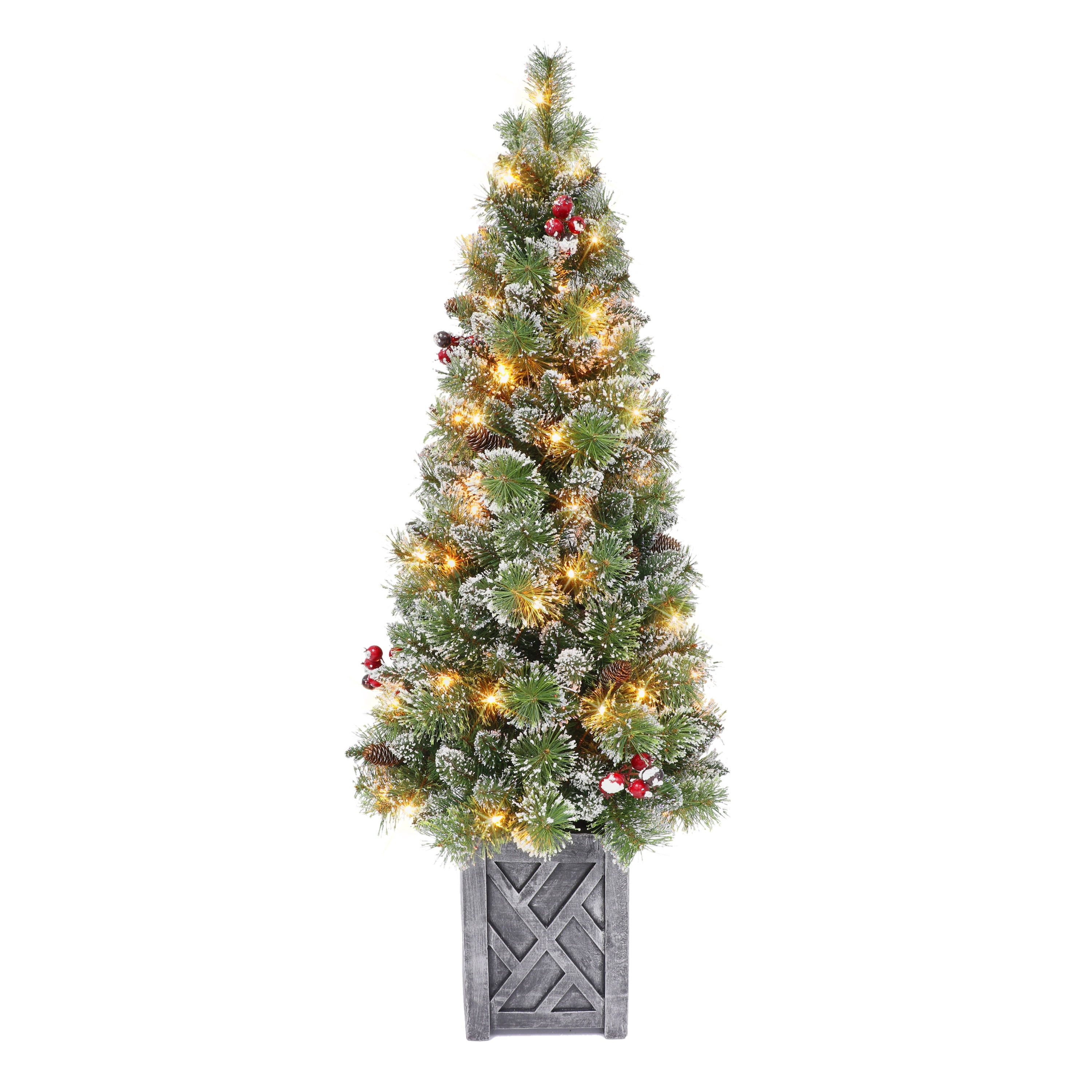 5 ft Pre-lit Potted Vancouver Pine Tree 288 Tips 70 UL Clear ...